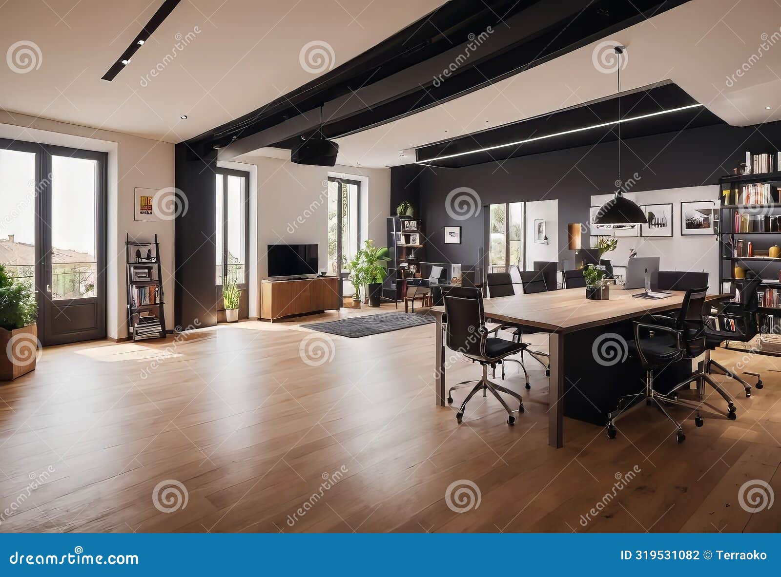 Creative Indoor Interior Design Studio, Modern Office Design, Premises, Royalty-Free ...