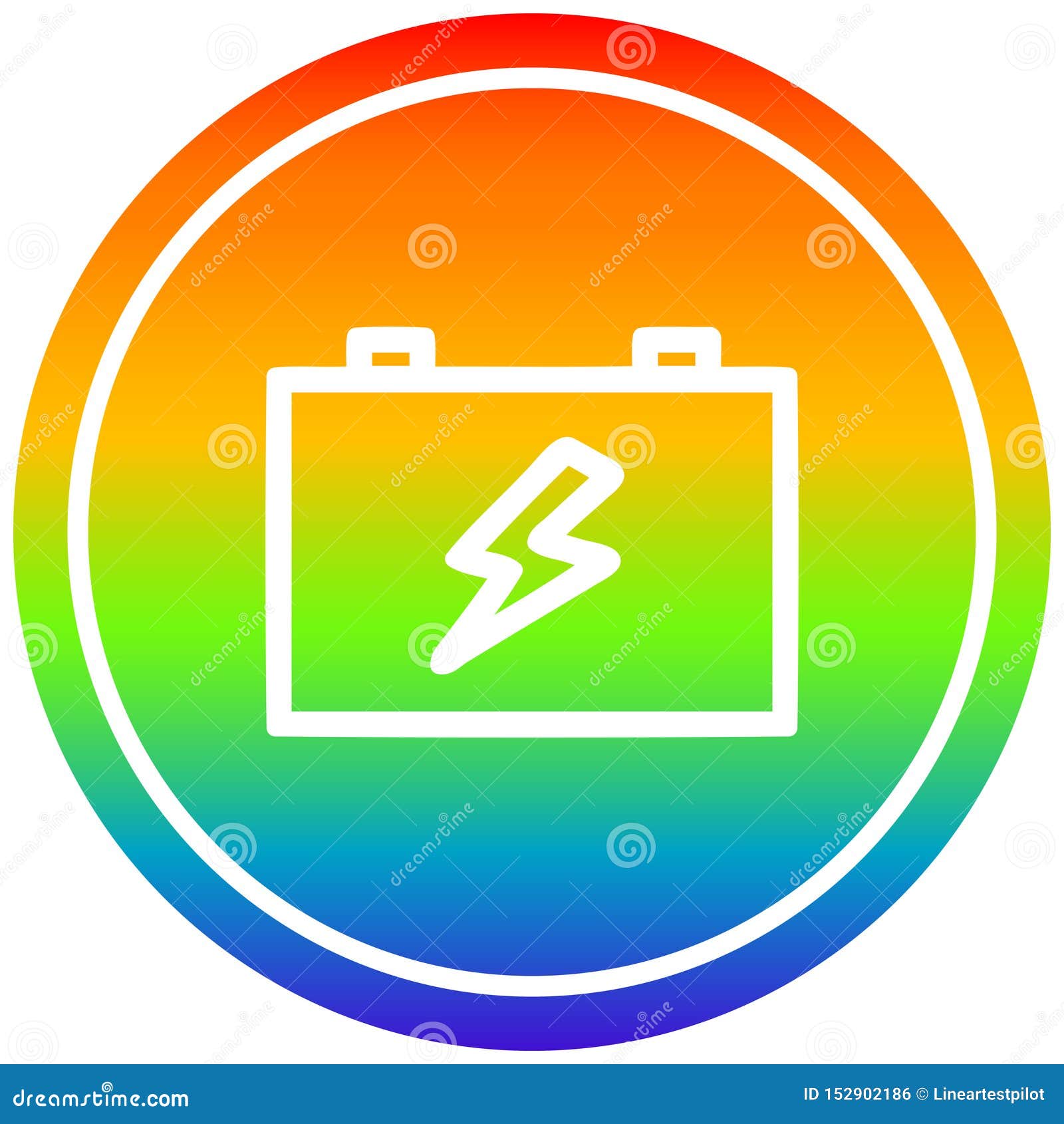 A Creative Industrial Battery Circular in Rainbow Spectrum Stock Vector ...