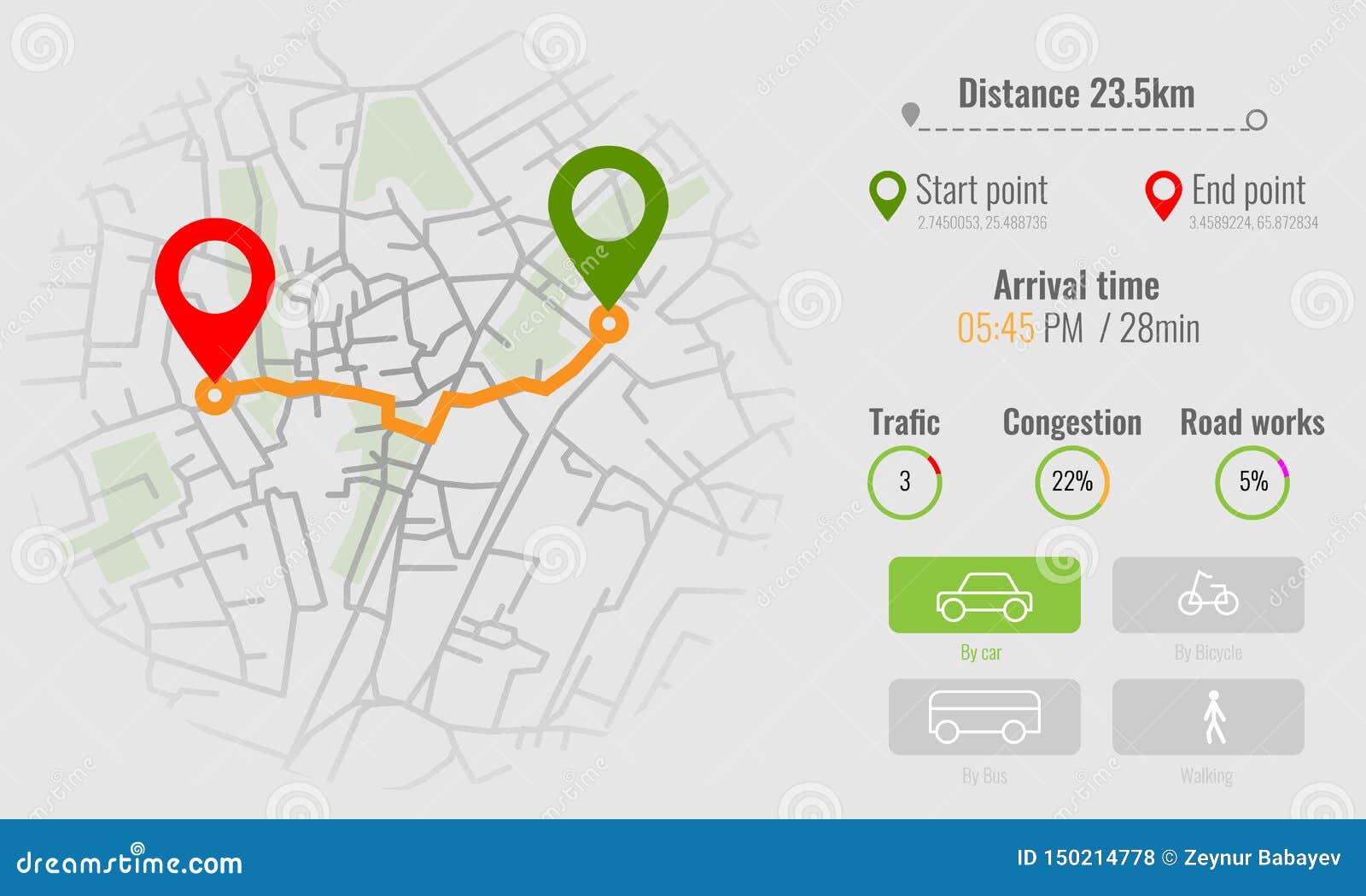 Creative Infographic City Map Navigation for Your Dashboard Concept ...
