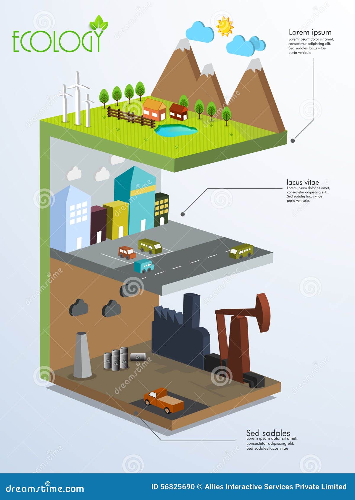 Creative Infographic Elements for Ecology Concept. Stock Illustration ...