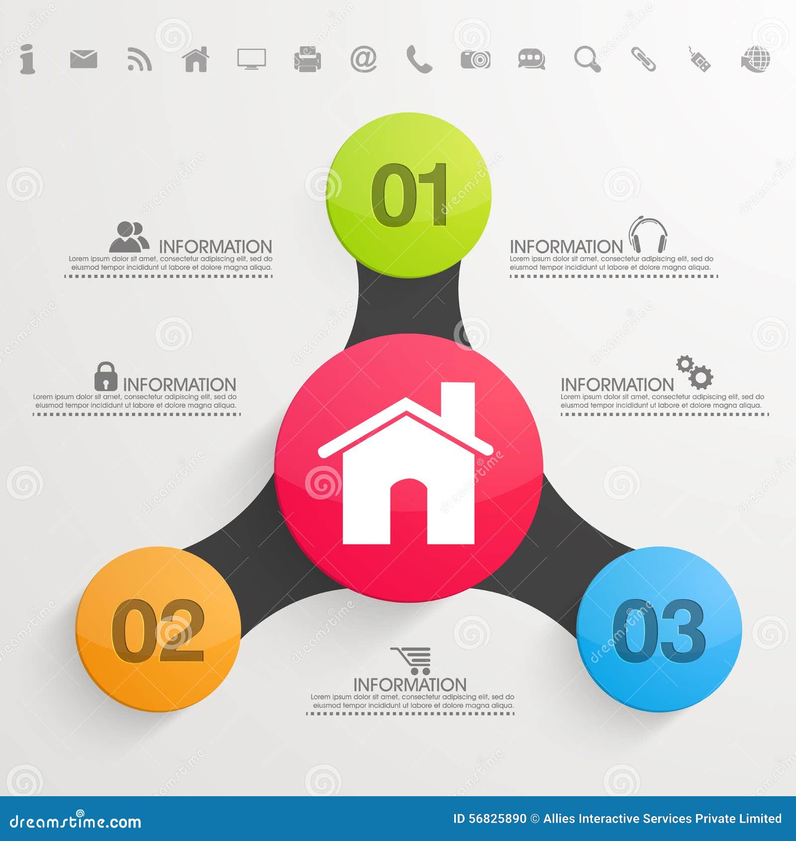 Creative Infographic Layout with Web Icons. Stock Illustration ...
