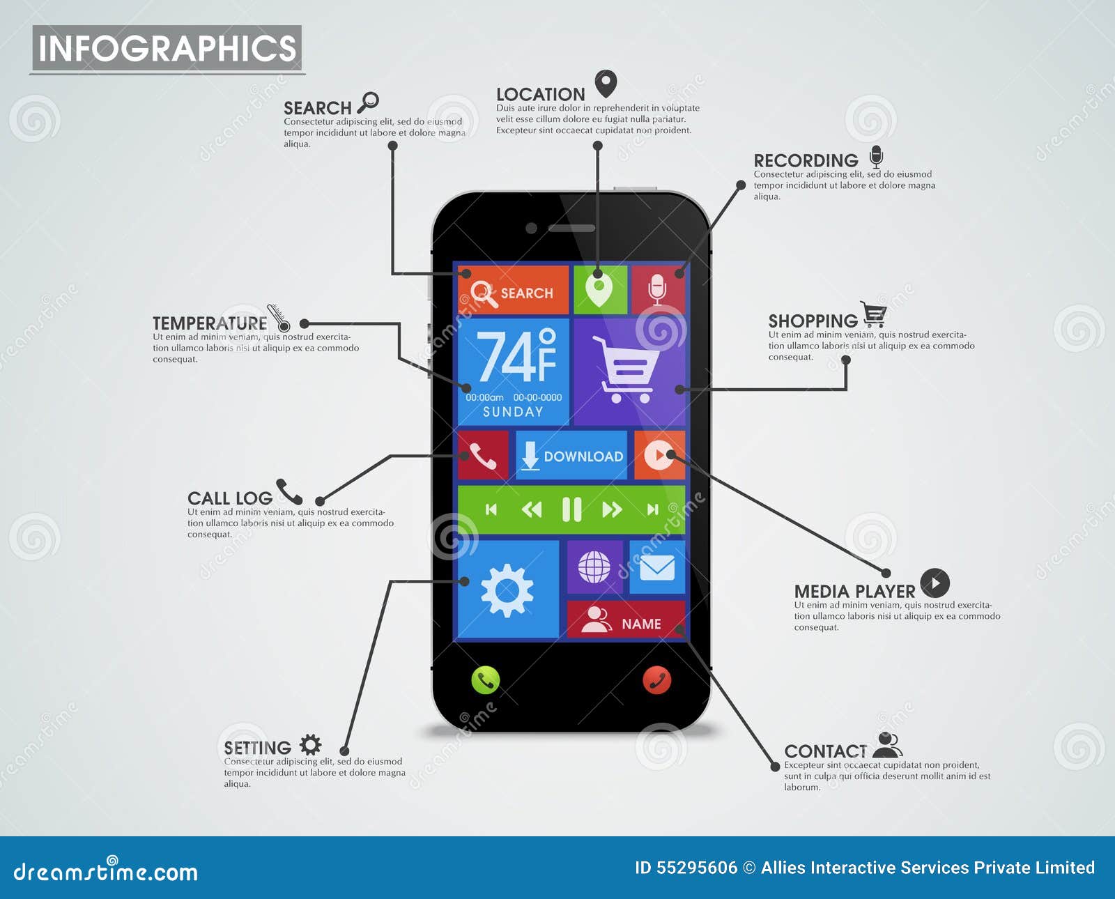 Creative Infographic Template Layout with Smartphone. Stock ...