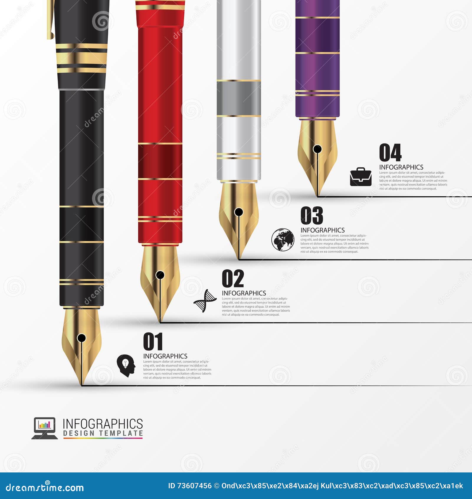 Creative Infographic Template with Pen. Vector Stock Vector ...