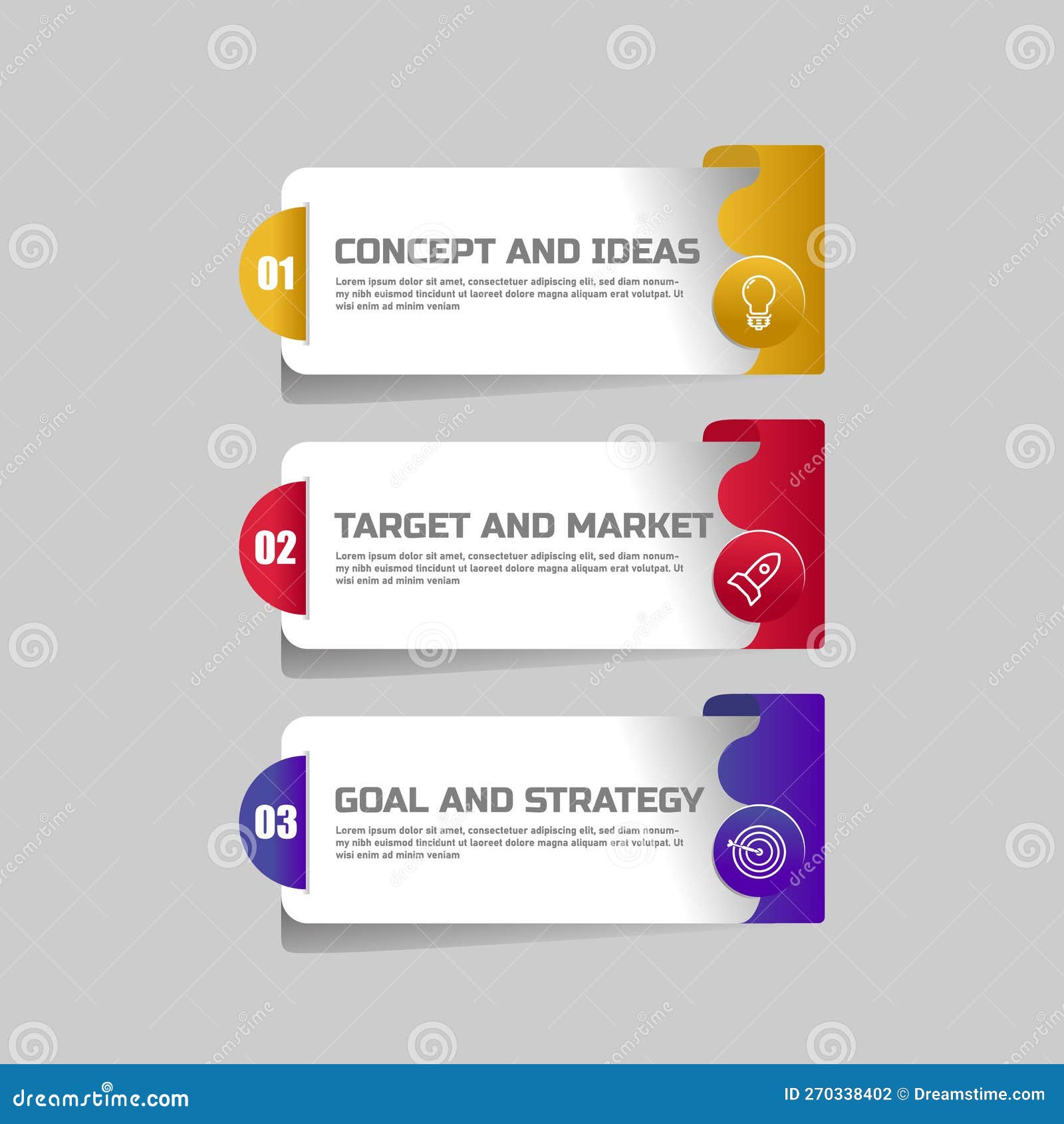 Creative Infographic Three Steps Clipart Stock Vector - Illustration of ...