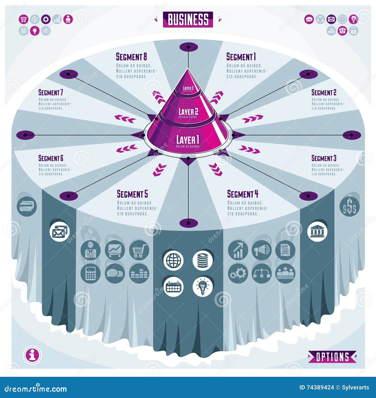Creative Infographics Composition, 3d Table with Layered Pyramid Stock ...