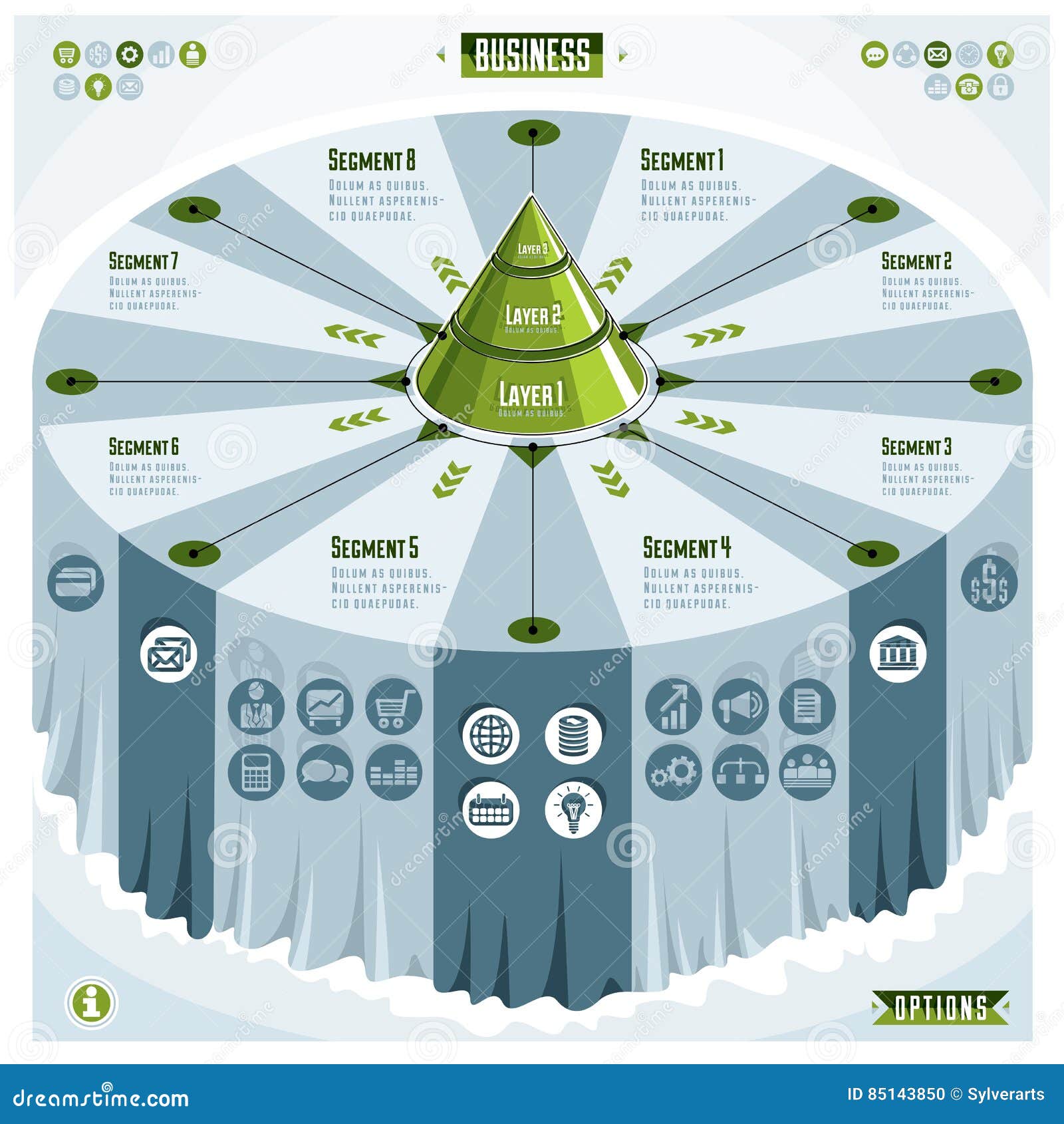 Creative Infographics Composition, 3d Table with Layered Pyramid Stock ...