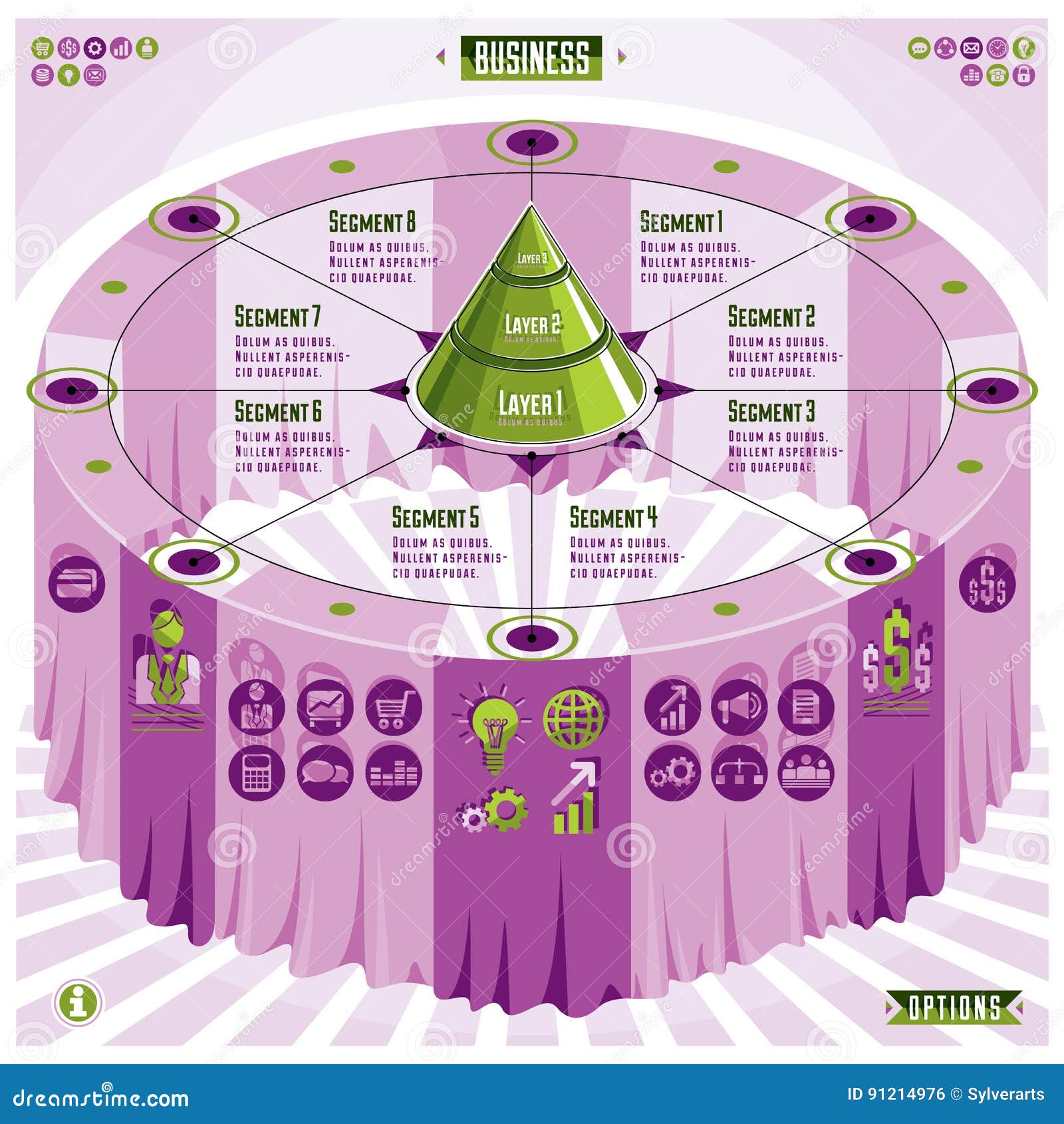 Creative Infographics Composition, 3d Table with Layered Pyramid Stock ...