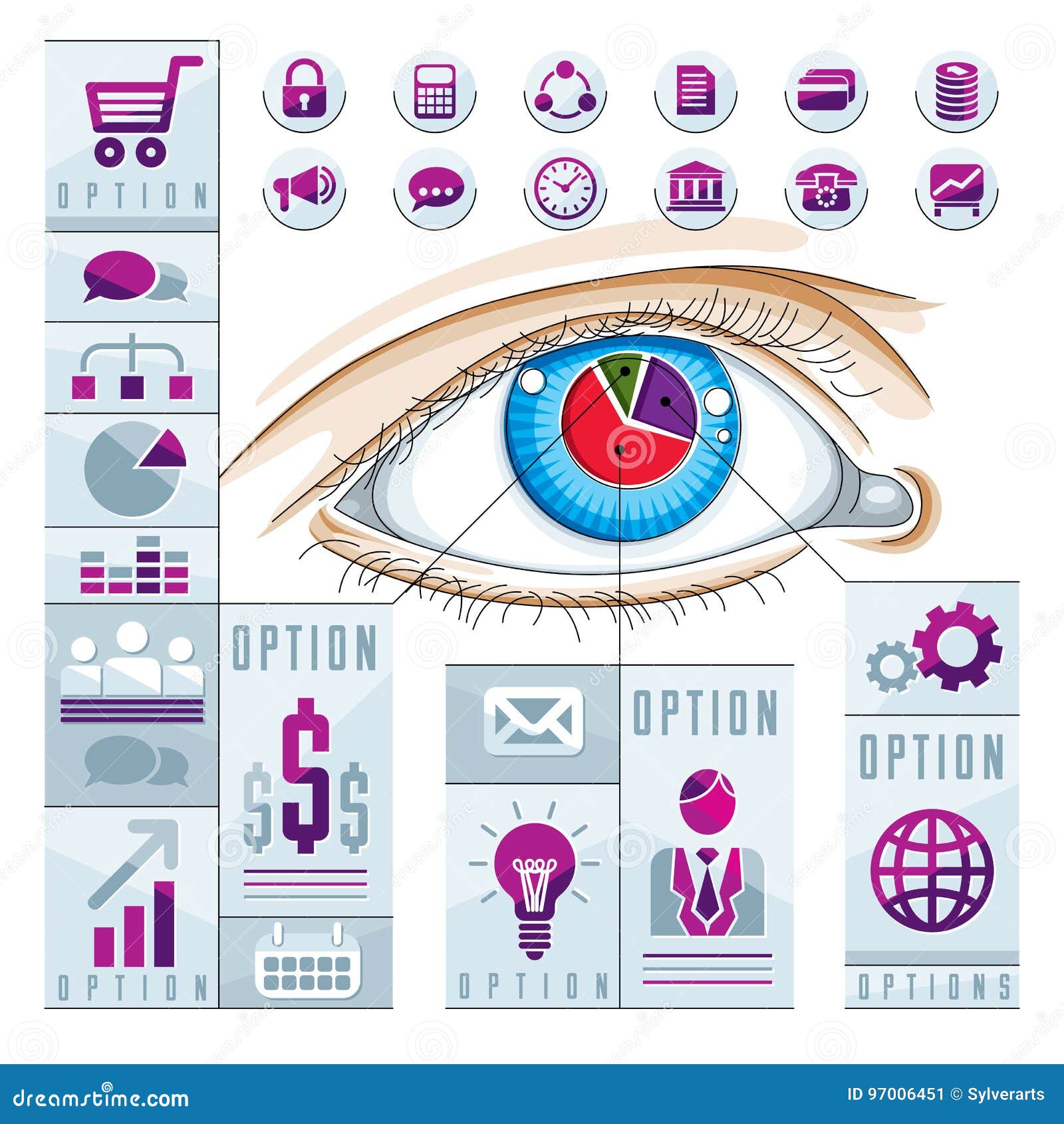 Creative Infographics Concept, Human Eye, Looking Eye Idea, Vector ...