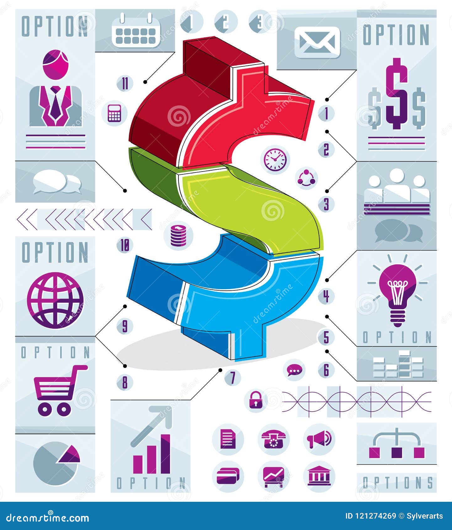 Creative Infographics Concept, Layered Dollar Sign Idea, Vector Stock ...