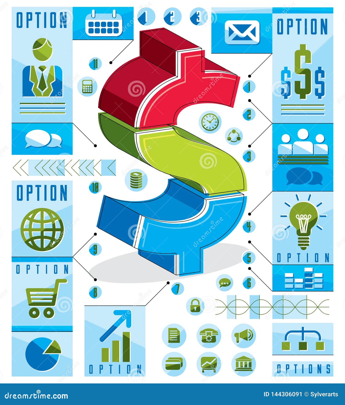 Creative Infographics Concept, Layered Dollar Sign Idea. Stock Vector ...
