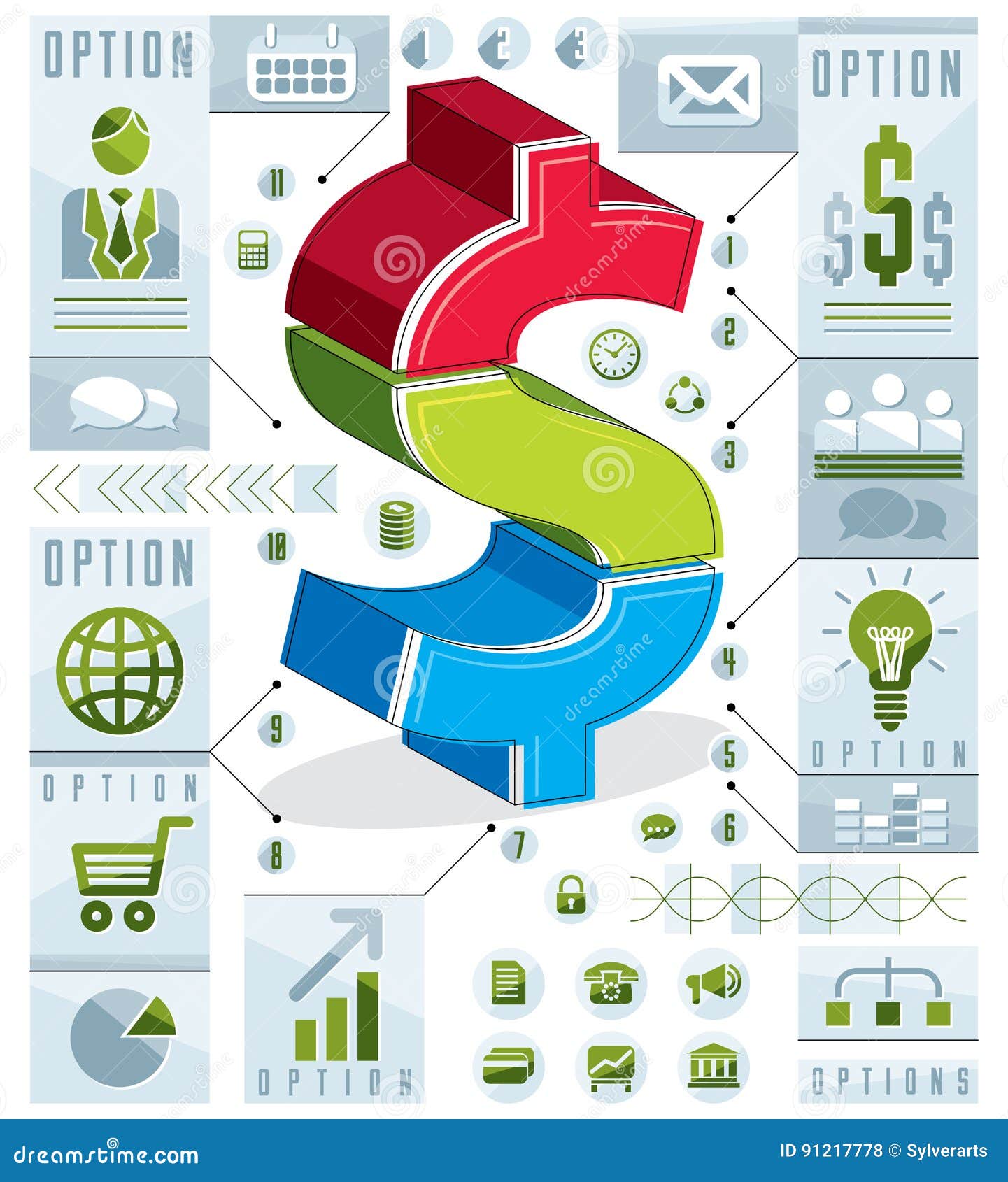 Creative Infographics Concept, Layered Dollar Sign Idea, Vector Stock ...
