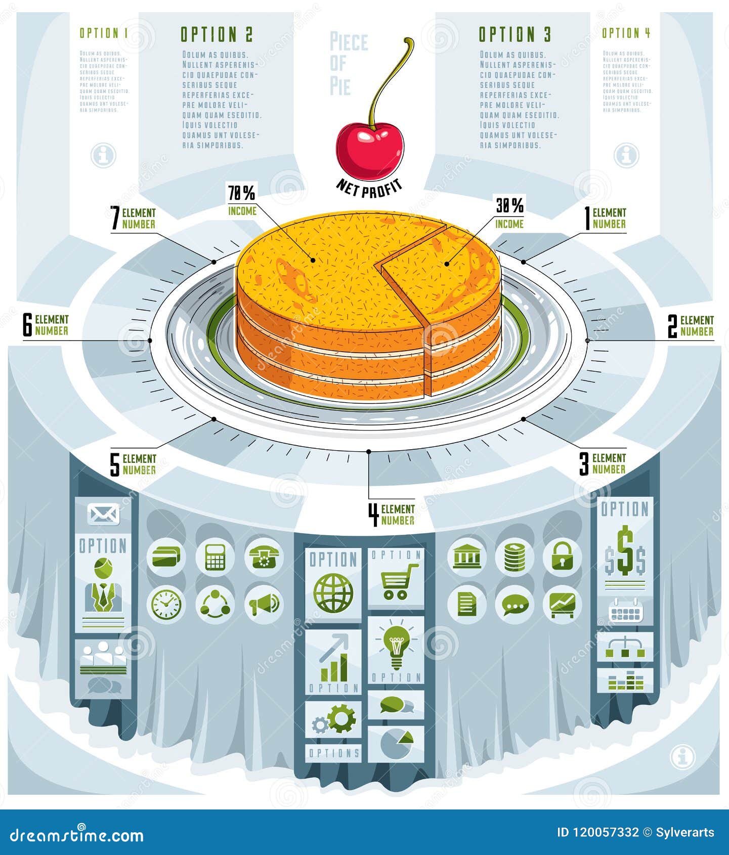 Creative Infographics Concept, Piece of Pie Idea,vector Illustration ...