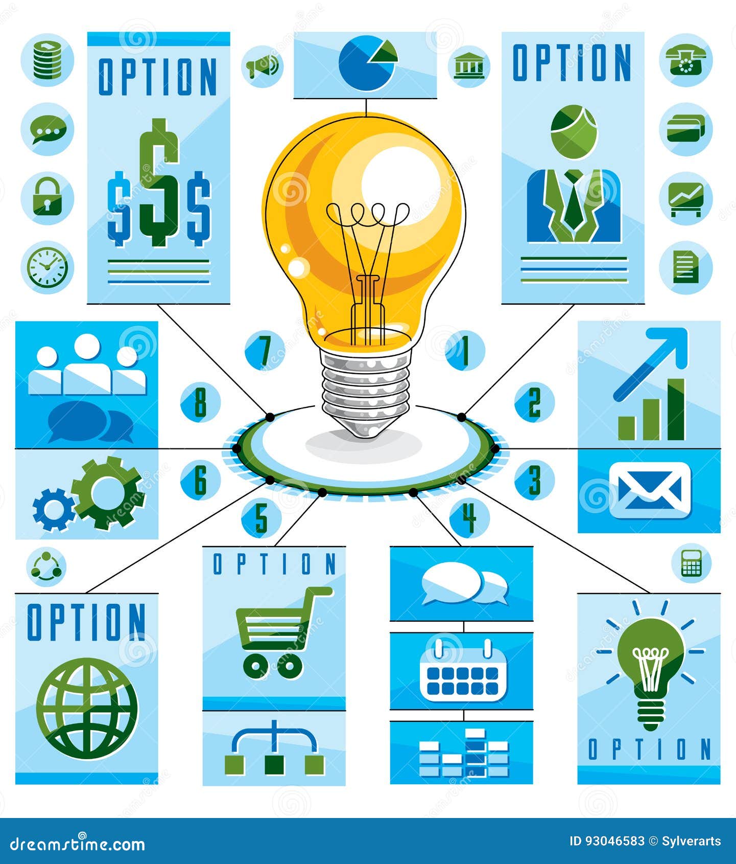 Creative Infographics Elements, Bright Idea Light Bulb, Vector I Stock ...