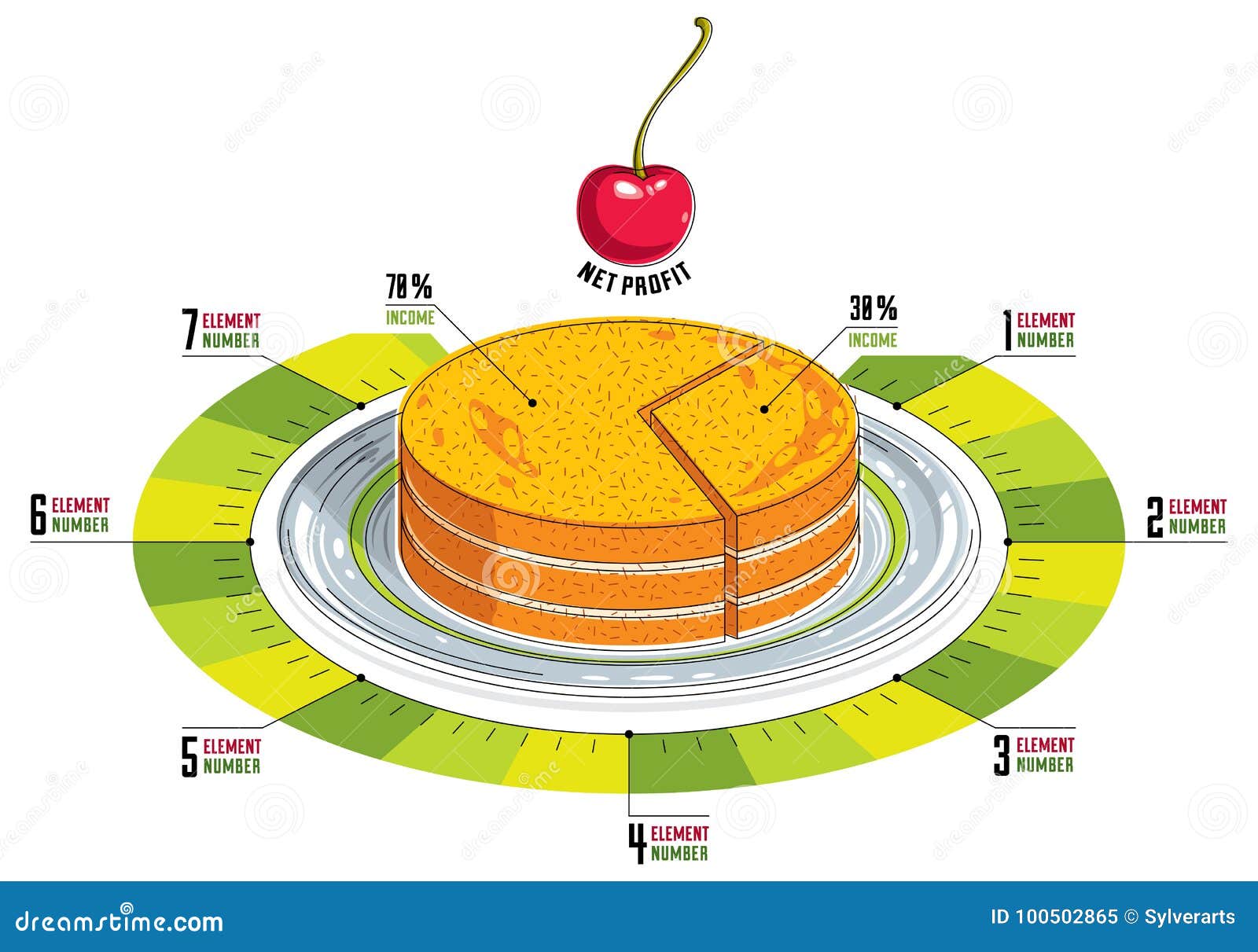 Creative Infographics Elements, Piece of Pie Idea, Vector Illustration ...