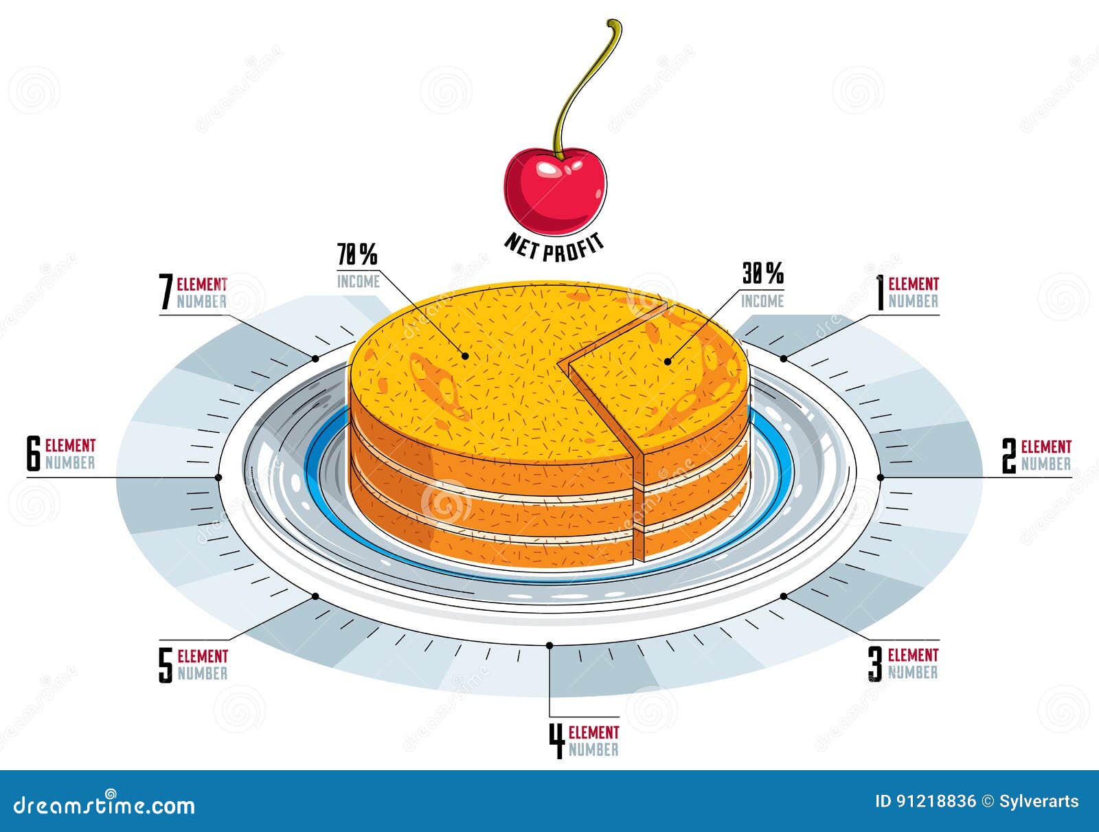 Creative Infographics Elements, Piece of Pie Idea, Vector Illustration ...