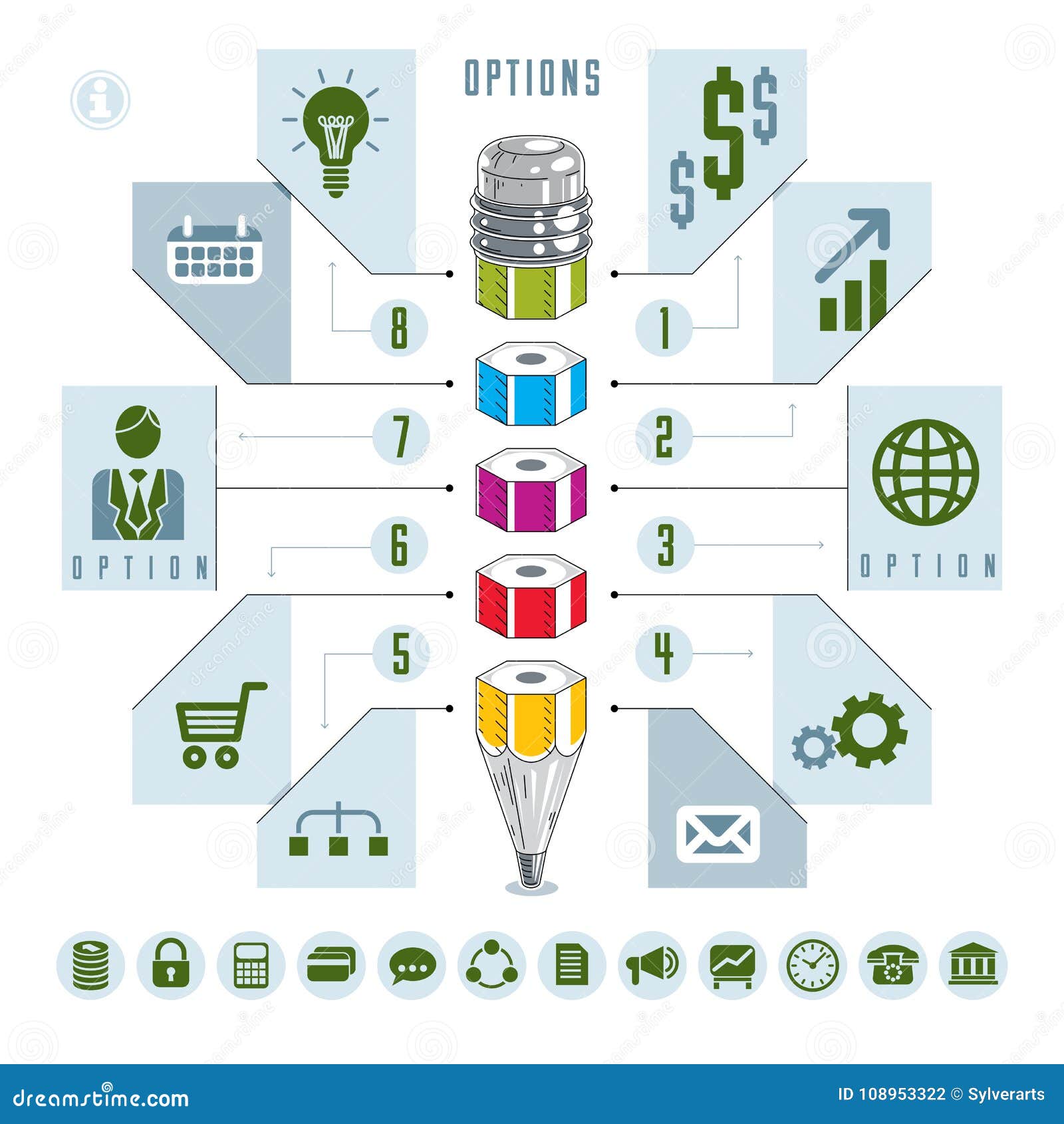 Creative Infographics, Pencil Idea,vector Illustration. Stock Vector ...