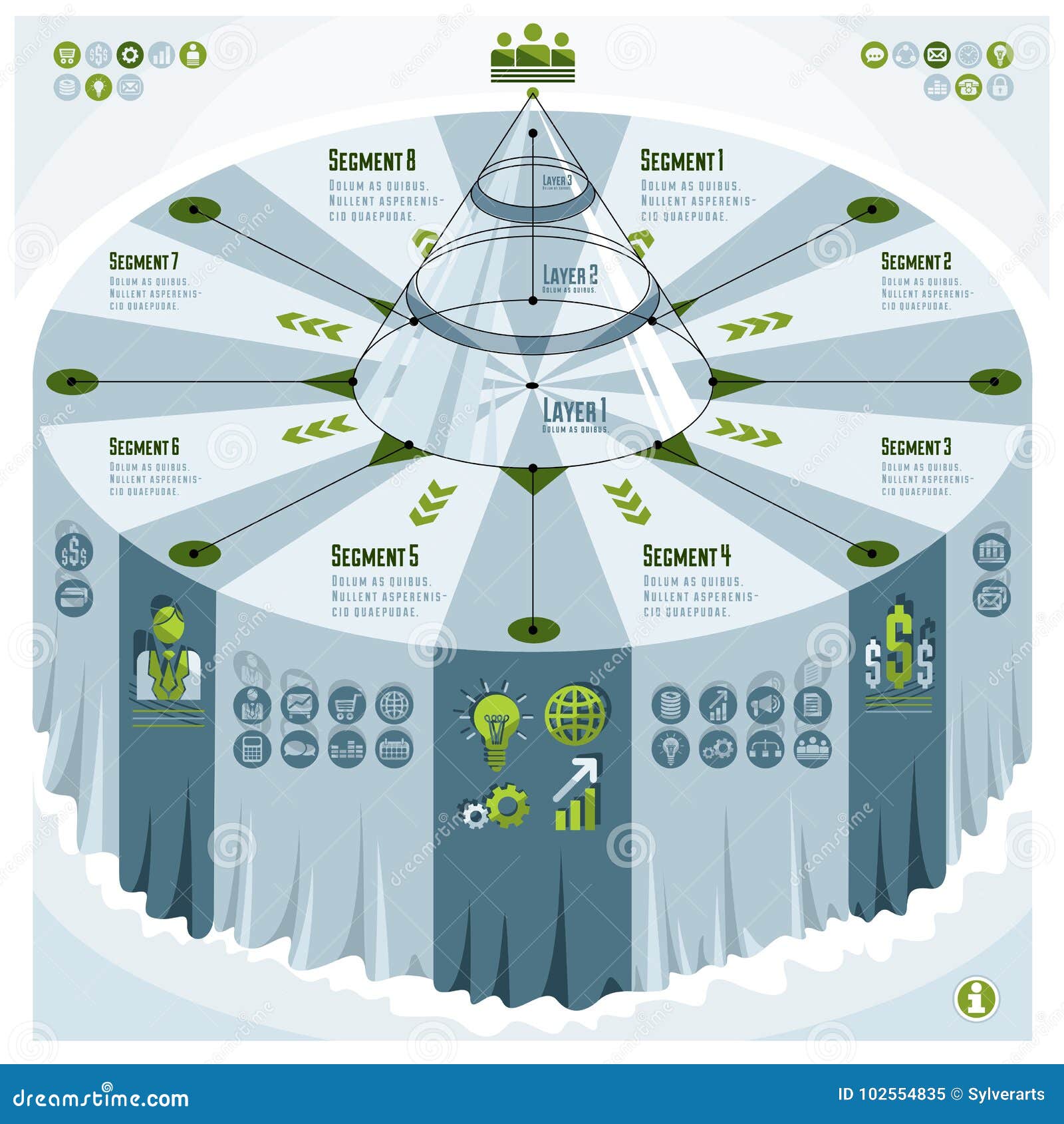 Creative Infographics Template, 3d Table with Layered Pyramid Id Stock ...