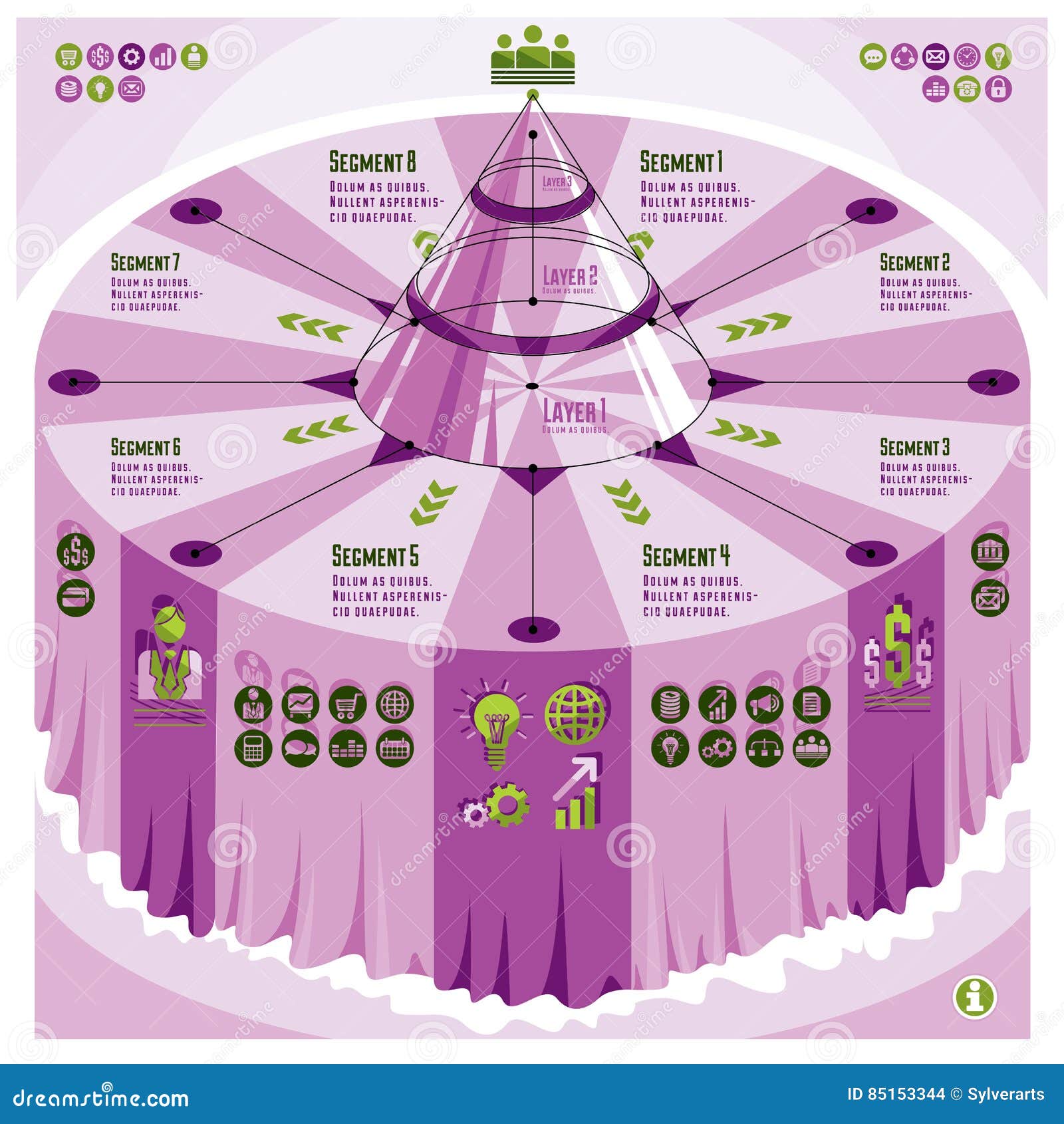 Creative Infographics Template, 3d Table with Layered Pyramid Id Stock ...