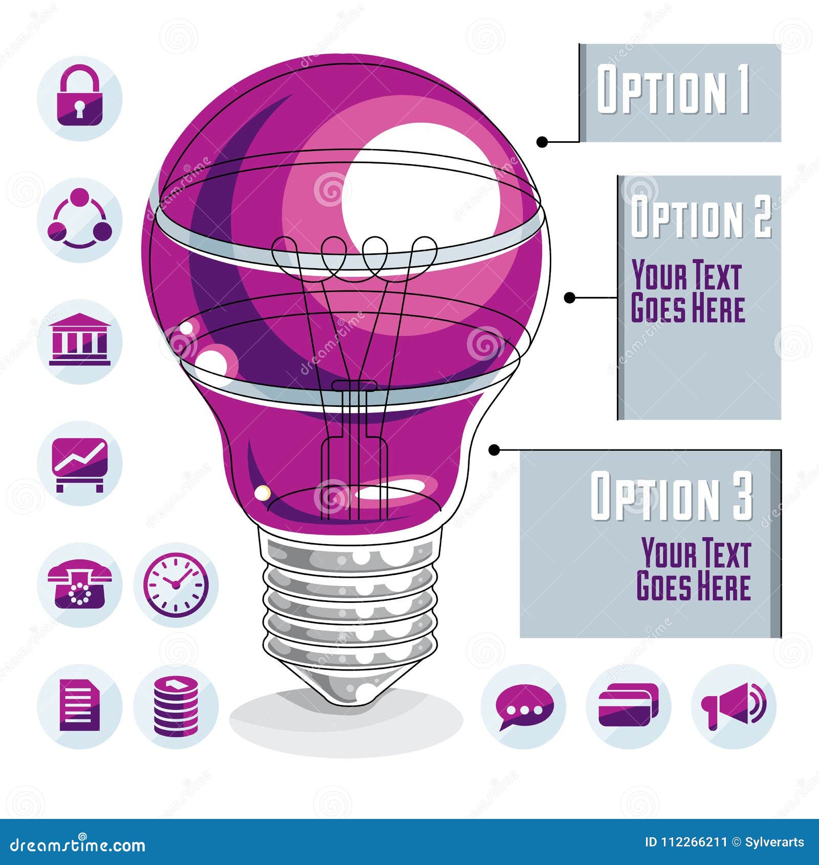 Creative Infographics Template, Layered Light Bulb Idea, Vector Stock ...