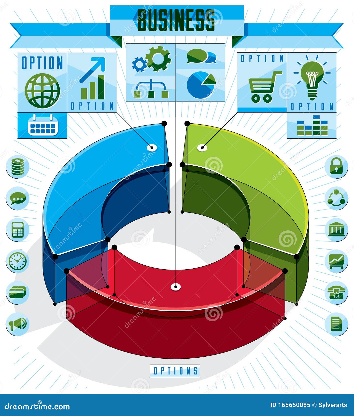 Creative Infographics Template, Three Sectored 3d Circle Idea. Stock ...