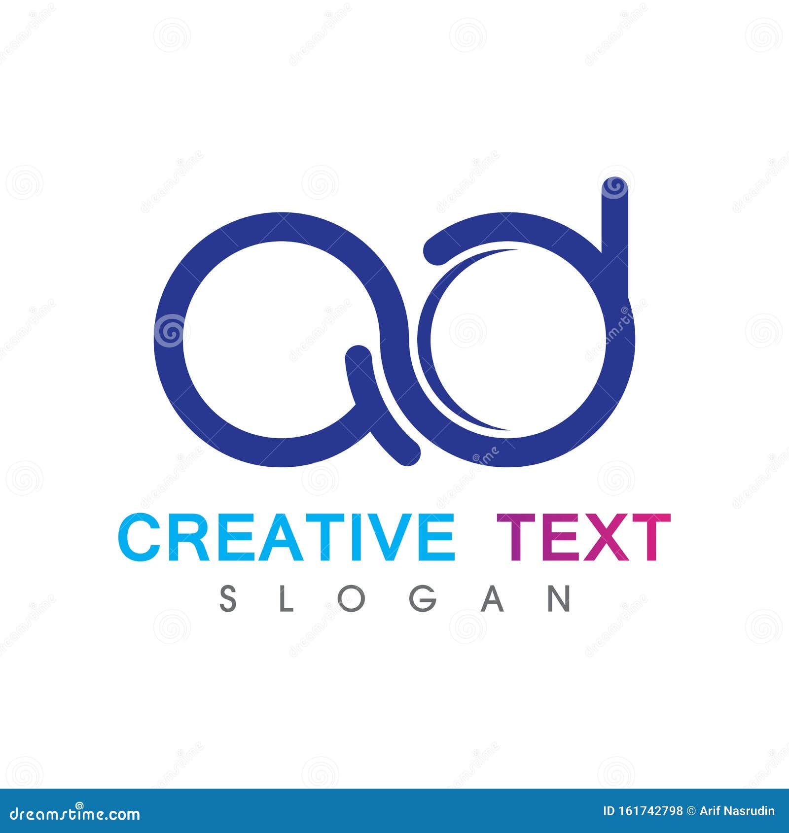 Creative Initial AD Logo. Abstract Business Design Stock Illustration ...