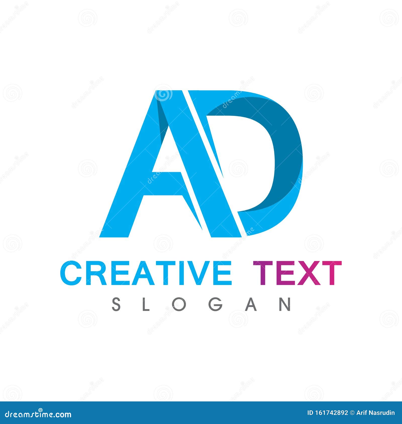 Creative Initial AD Logo. Abstract Business Design Stock Illustration ...