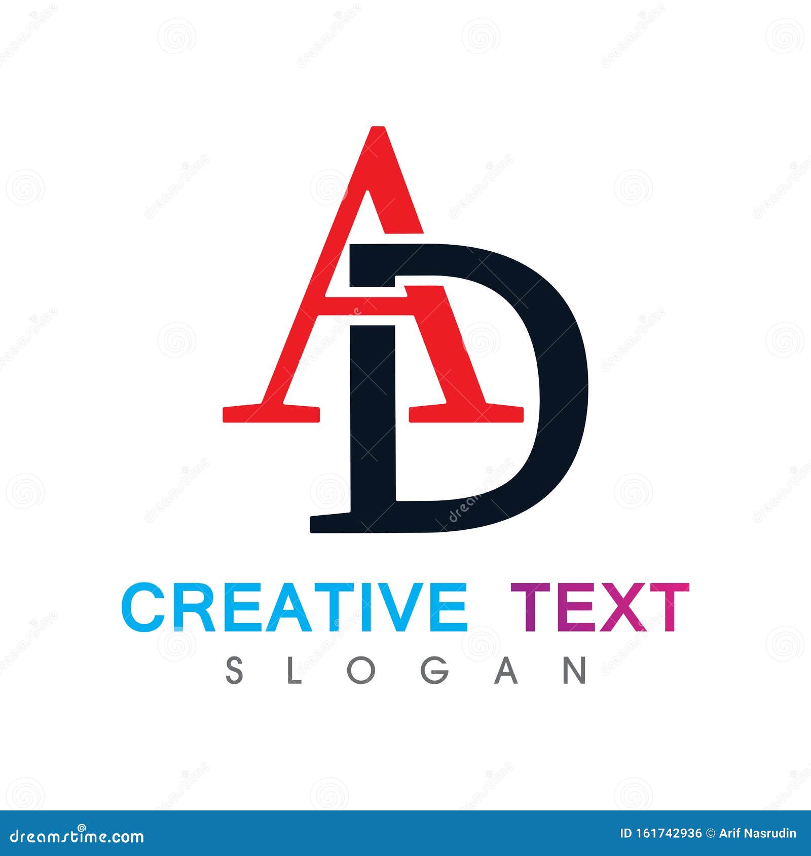 Creative Initial AD Logo. Abstract Business Design Stock Illustration ...