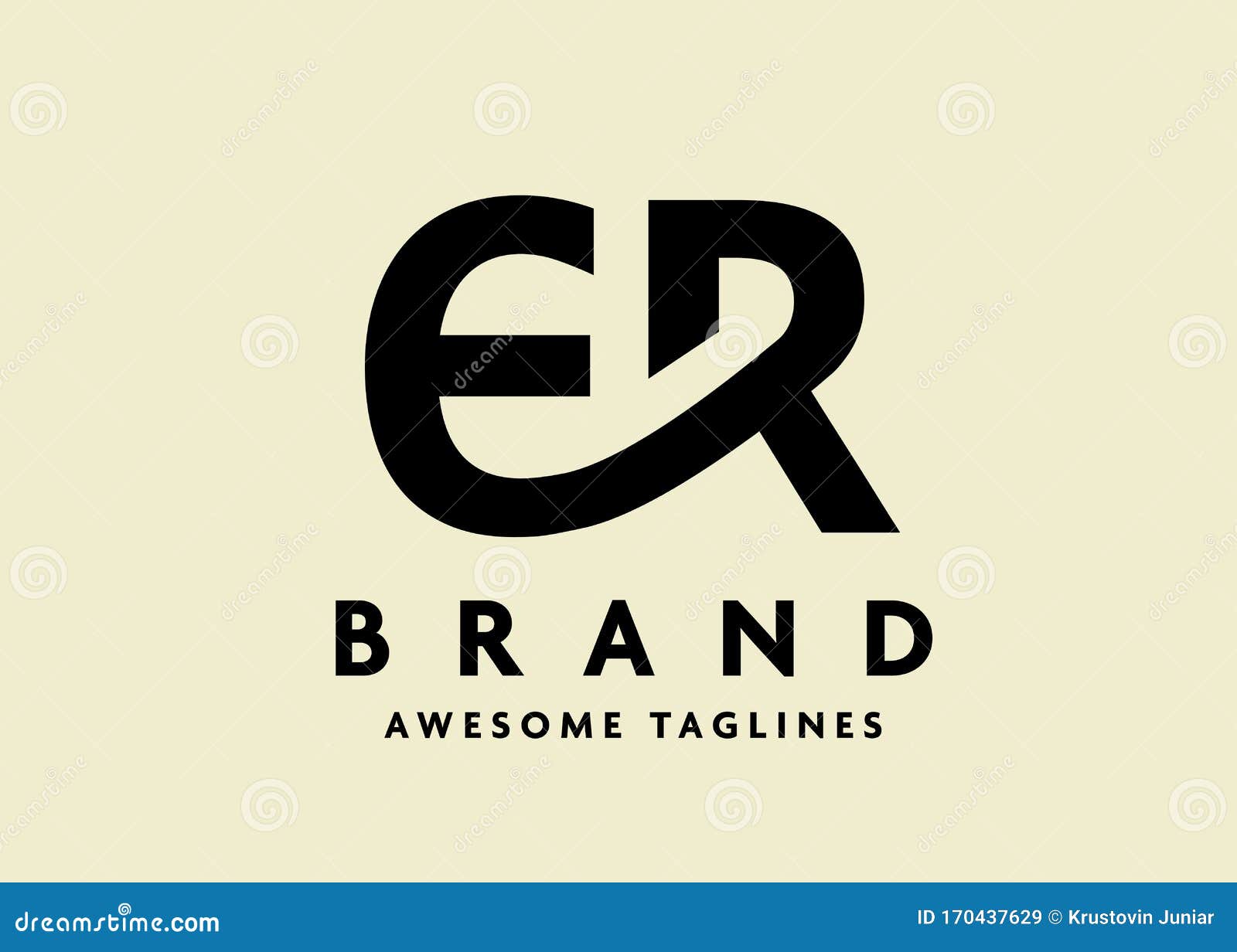 Creative Initial Bold Letter Er Logo Stock Vector - Illustration of ...