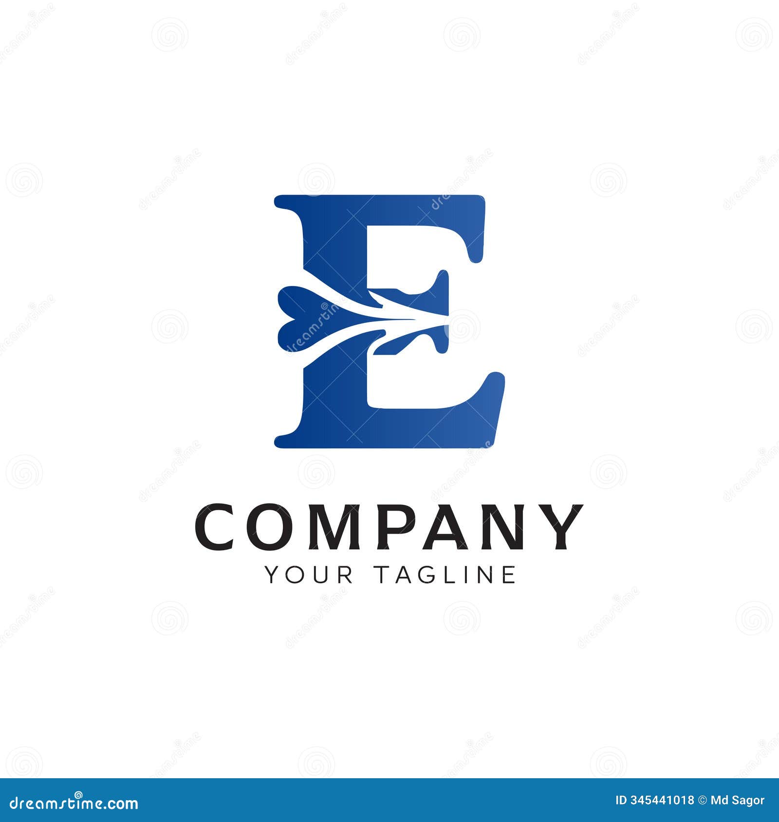 Creative Initial Letter E Logo Design Vector Stock Illustration - Illustration of businesses ...