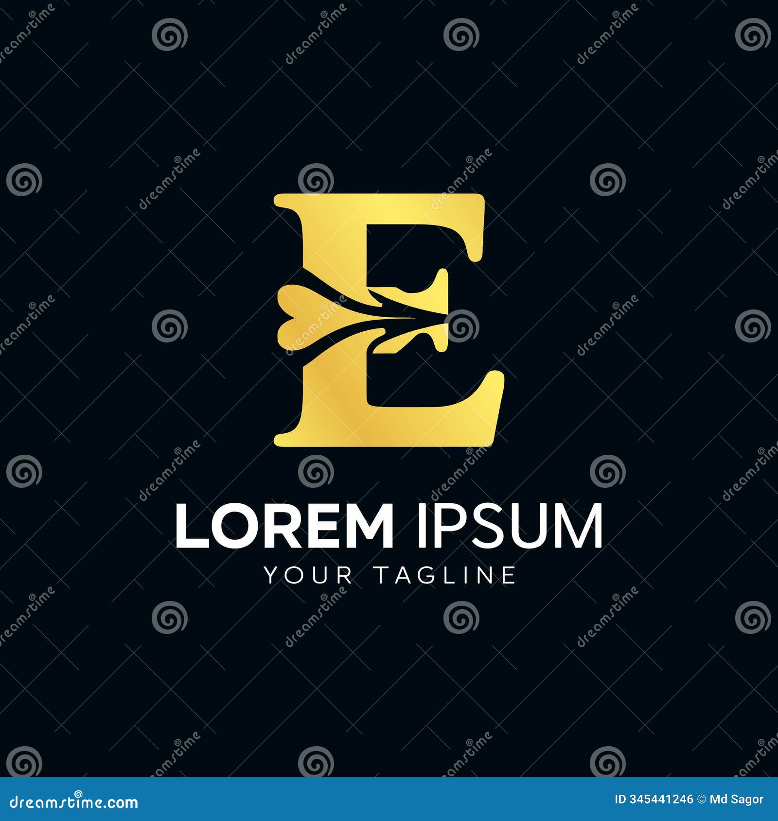 Creative Initial Letter E Logo Design Vector Stock Illustration - Illustration of elegant ...