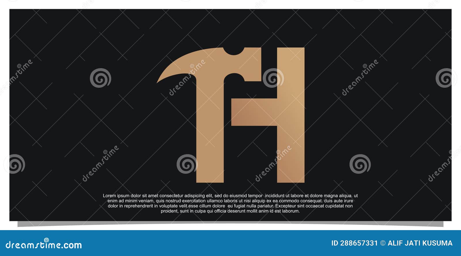 Creative Initial Letter H with Hammer Logo Design Unique Concept Premium Vector Stock Vector ...