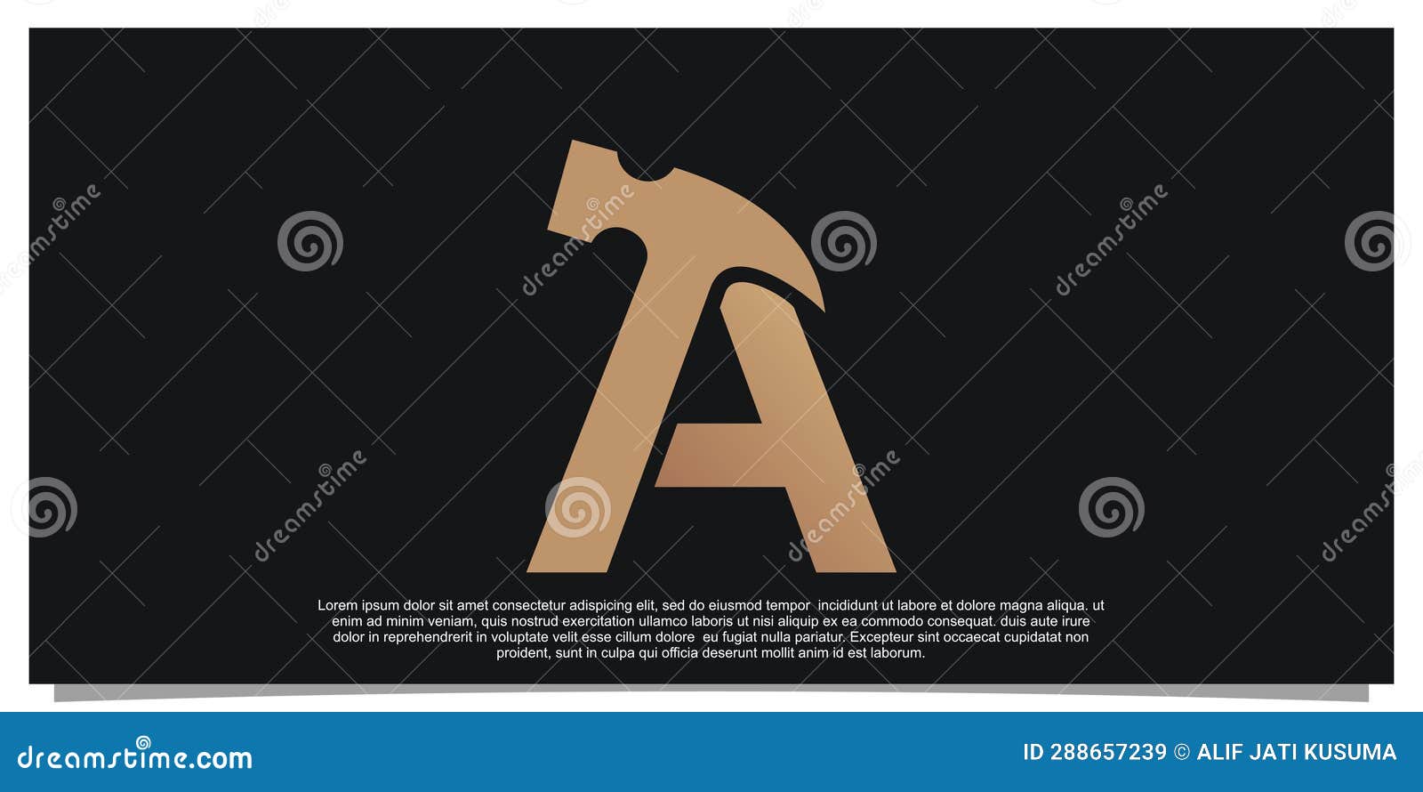 Creative Initial Letter a with Hammer Logo Design Unique Concept Premium Vector Stock Vector ...