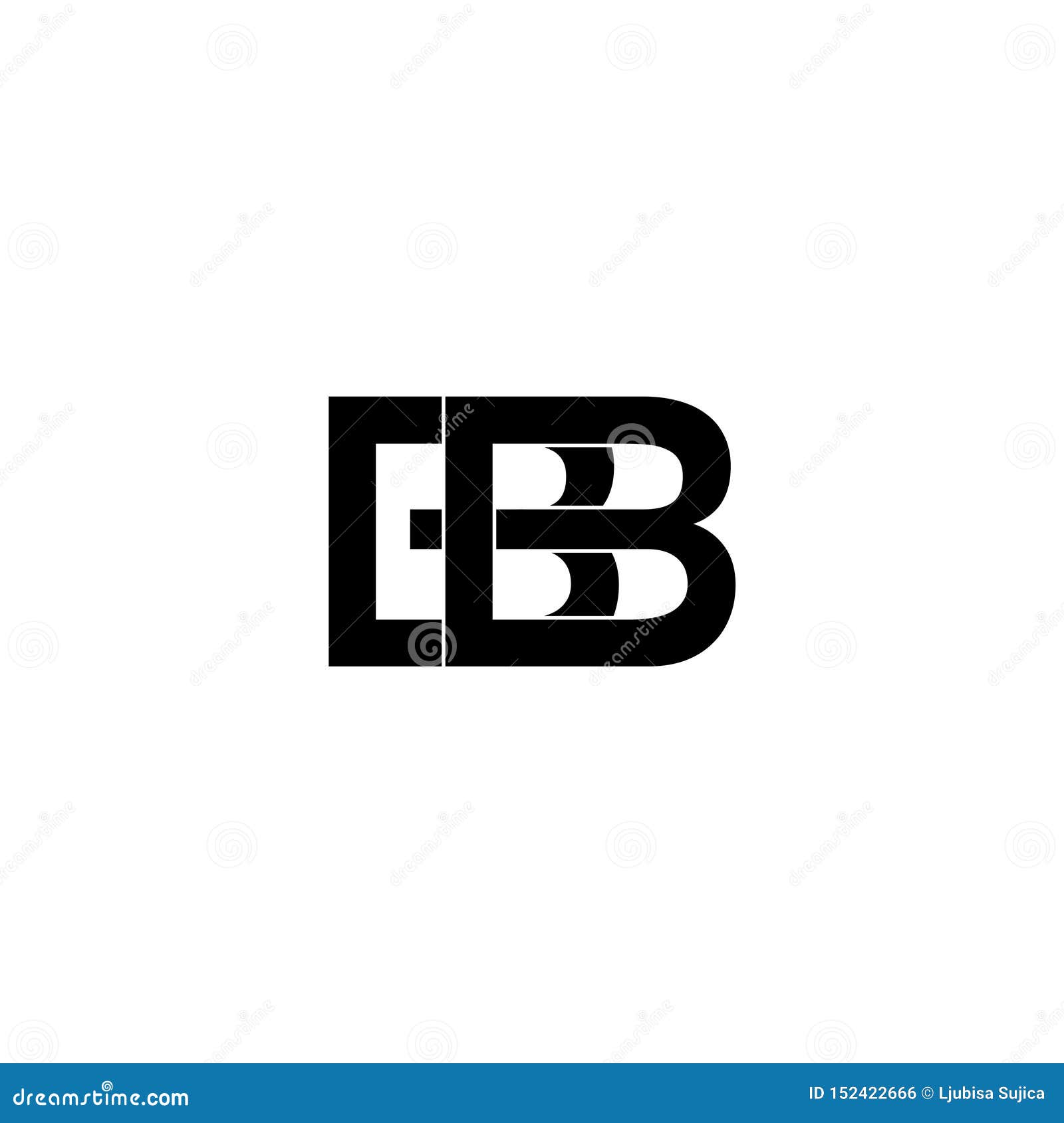 Creative Initial Letter Logo BB Stock Vector - Illustration of blue ...