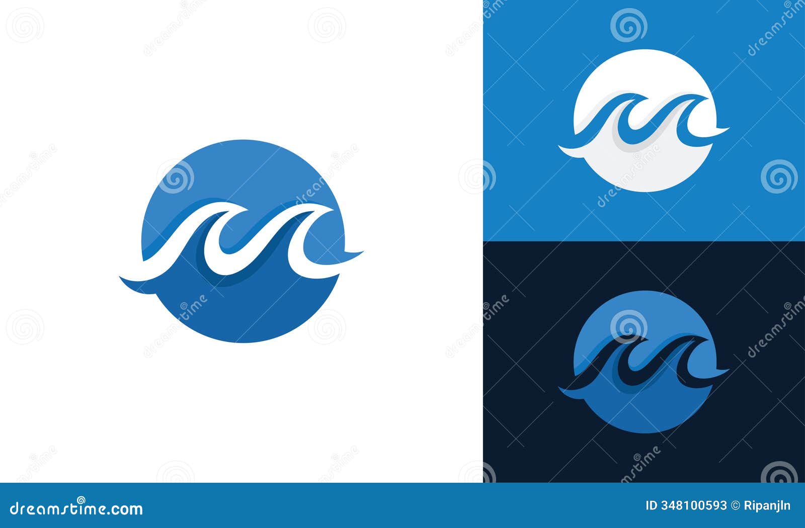 Creative Letter M Ocean Wave Logo Design Vector Graphic Icon Stock ...