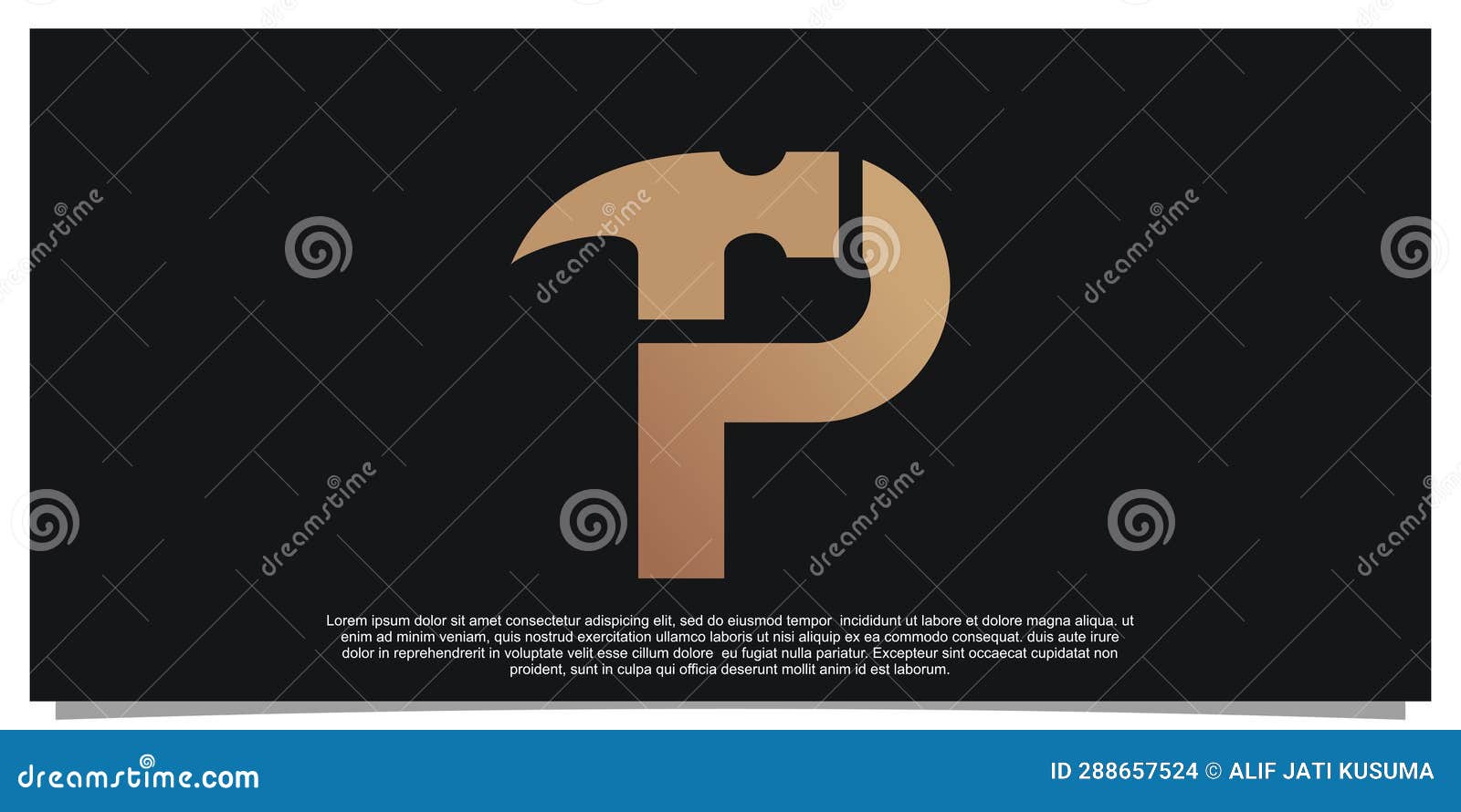 Creative Initial Letter P with Hammer Logo Design Unique Concept Premium Vector Stock Vector ...