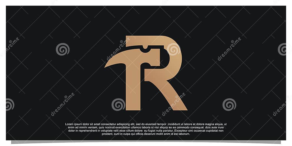 Creative Initial Letter R with Hammer Logo Design Unique Concept ...