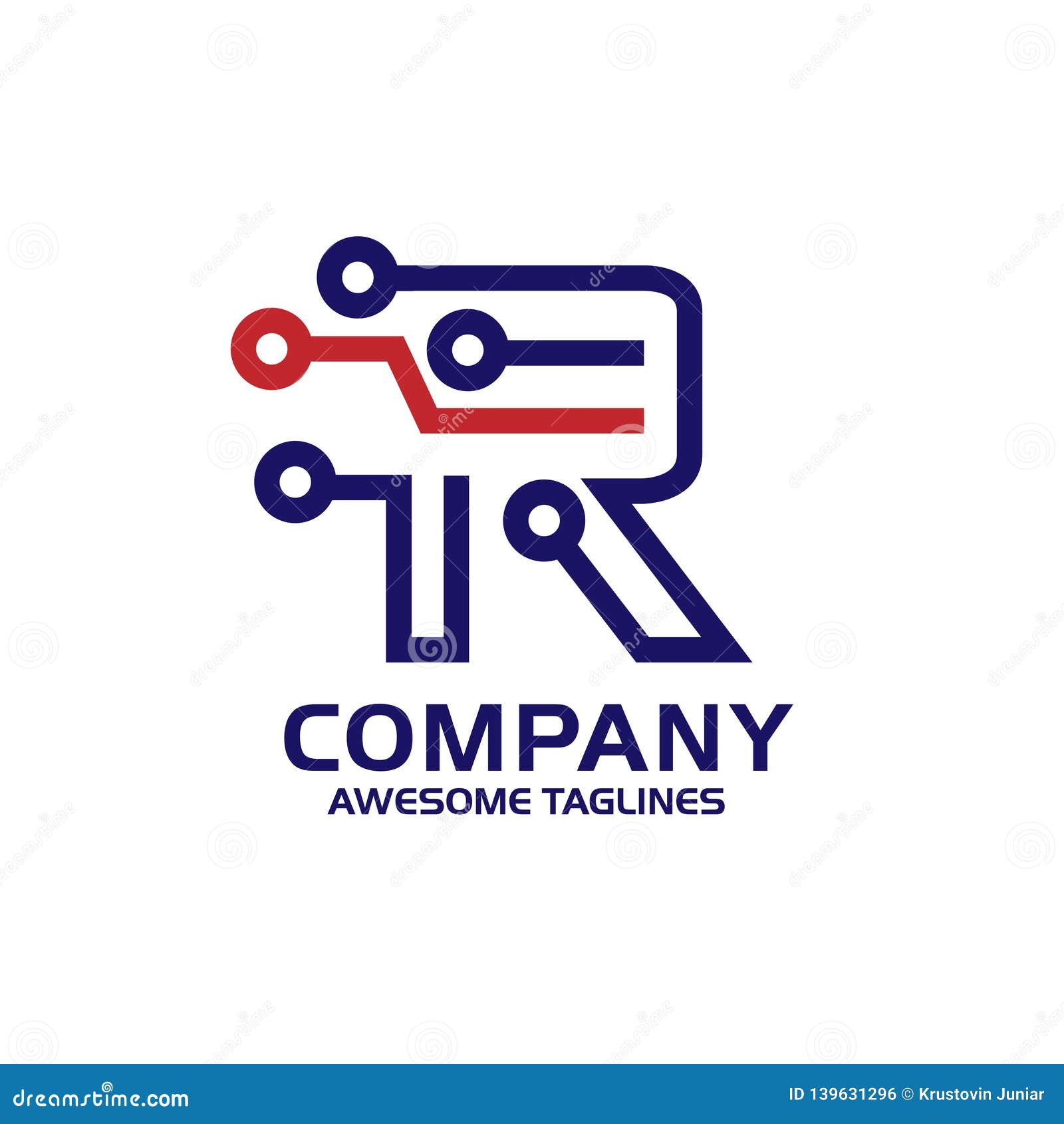 Letter R tech logo vector stock vector. Illustration of abstract ...