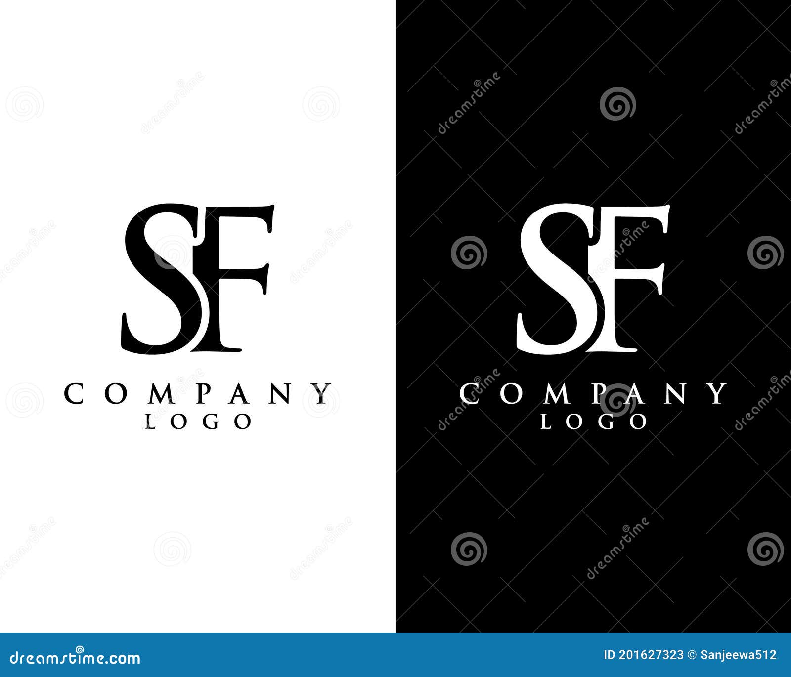 Creative Initial Letter SF, FS Abstract Company Logo Design. Vector ...