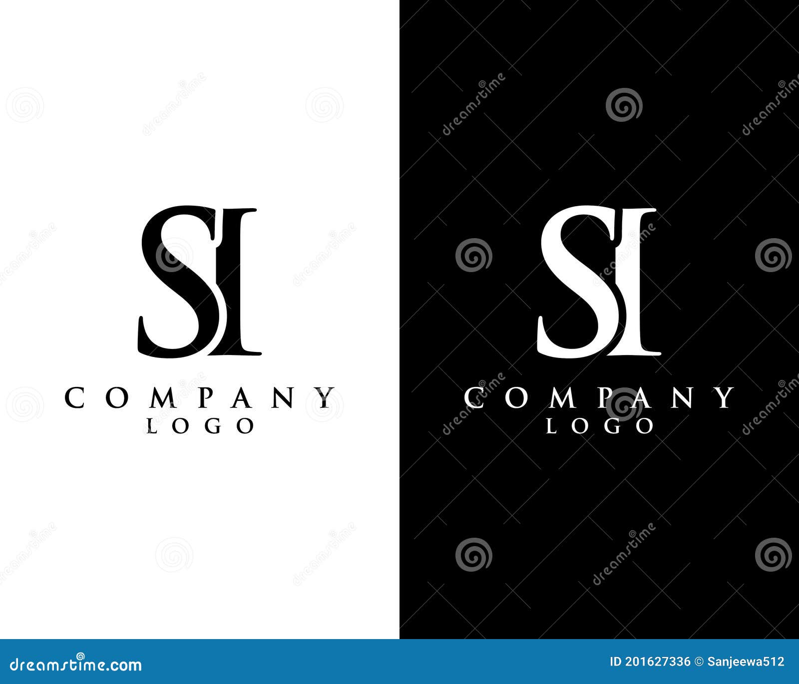 Creative Initial Letter SI, is Abstract Company Logo Design. Vector ...