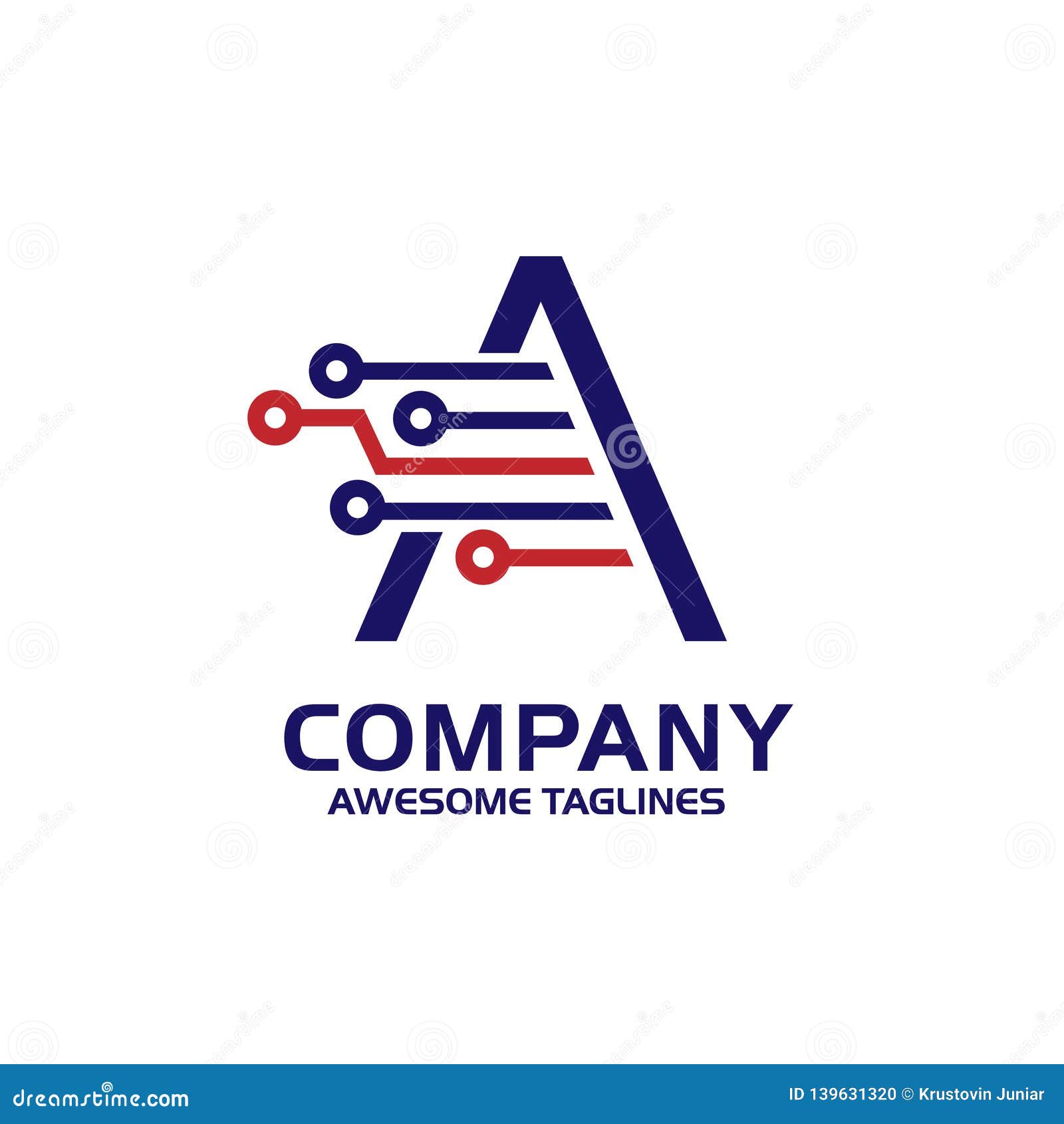 Letter a tech logo vector stock vector. Illustration of concept - 139631320