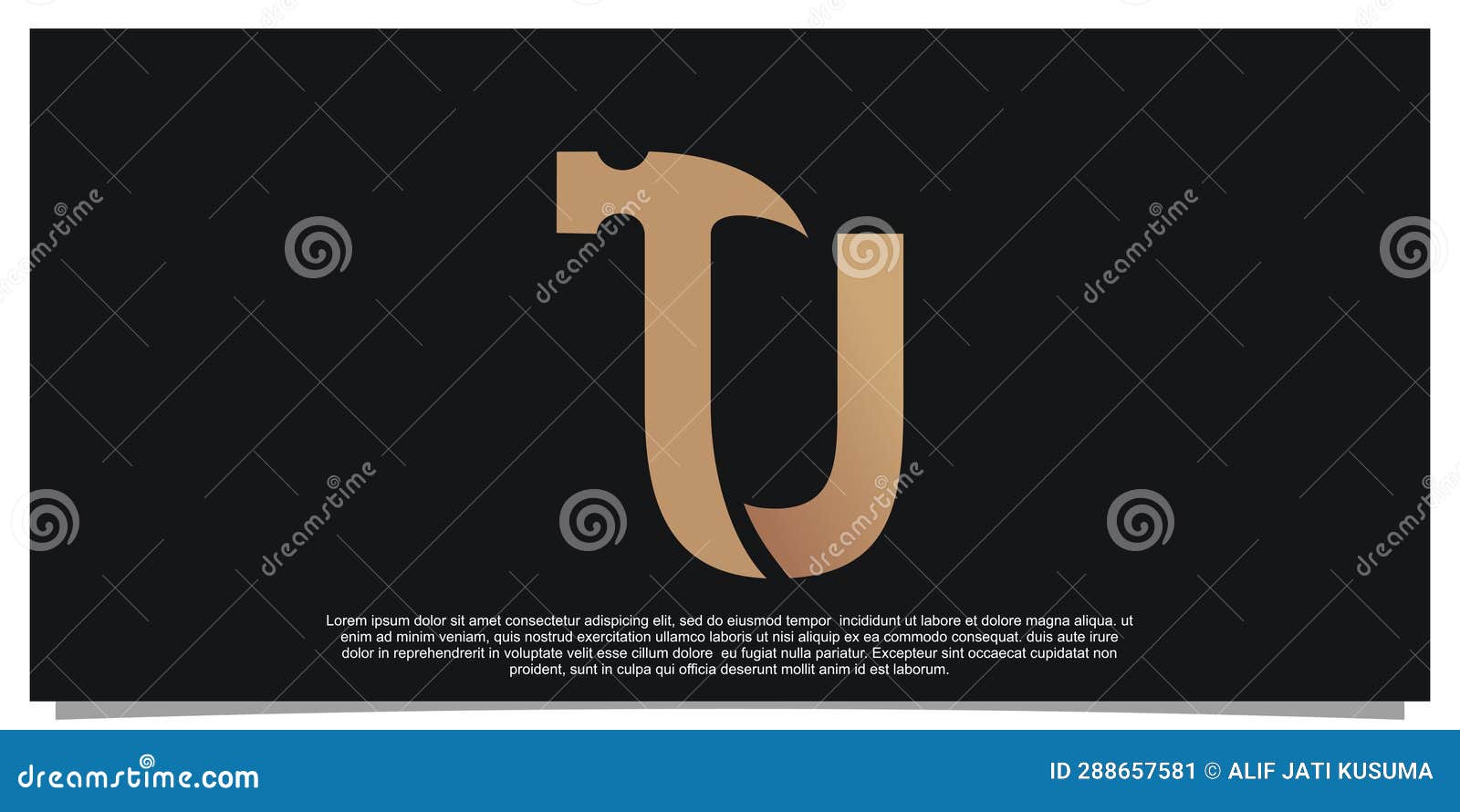 Creative Initial Letter U with Hammer Logo Design Unique Concept Premium Vector Stock Vector ...
