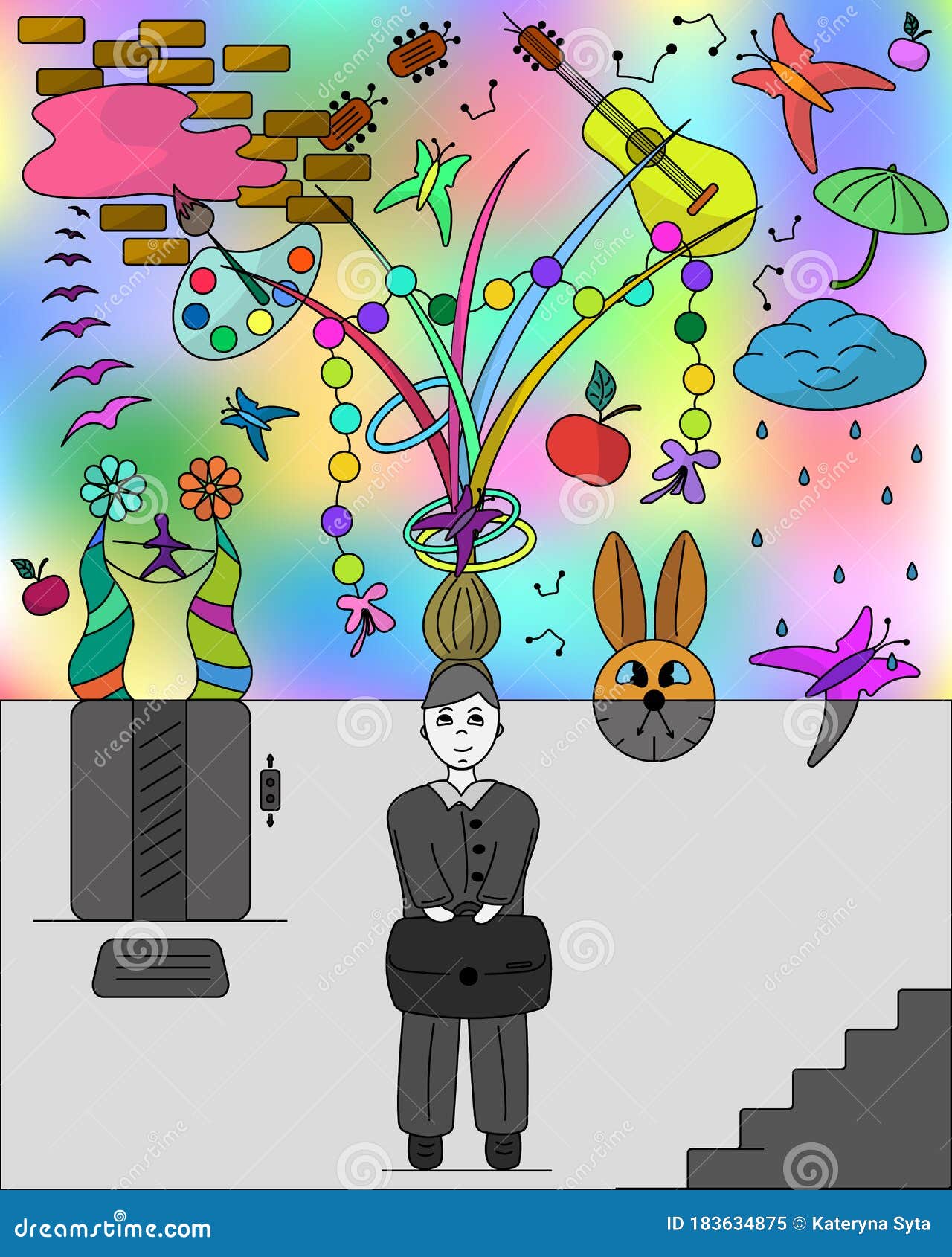 Creative Inner World of Person. the Contrast of Dullness and Creativity ...