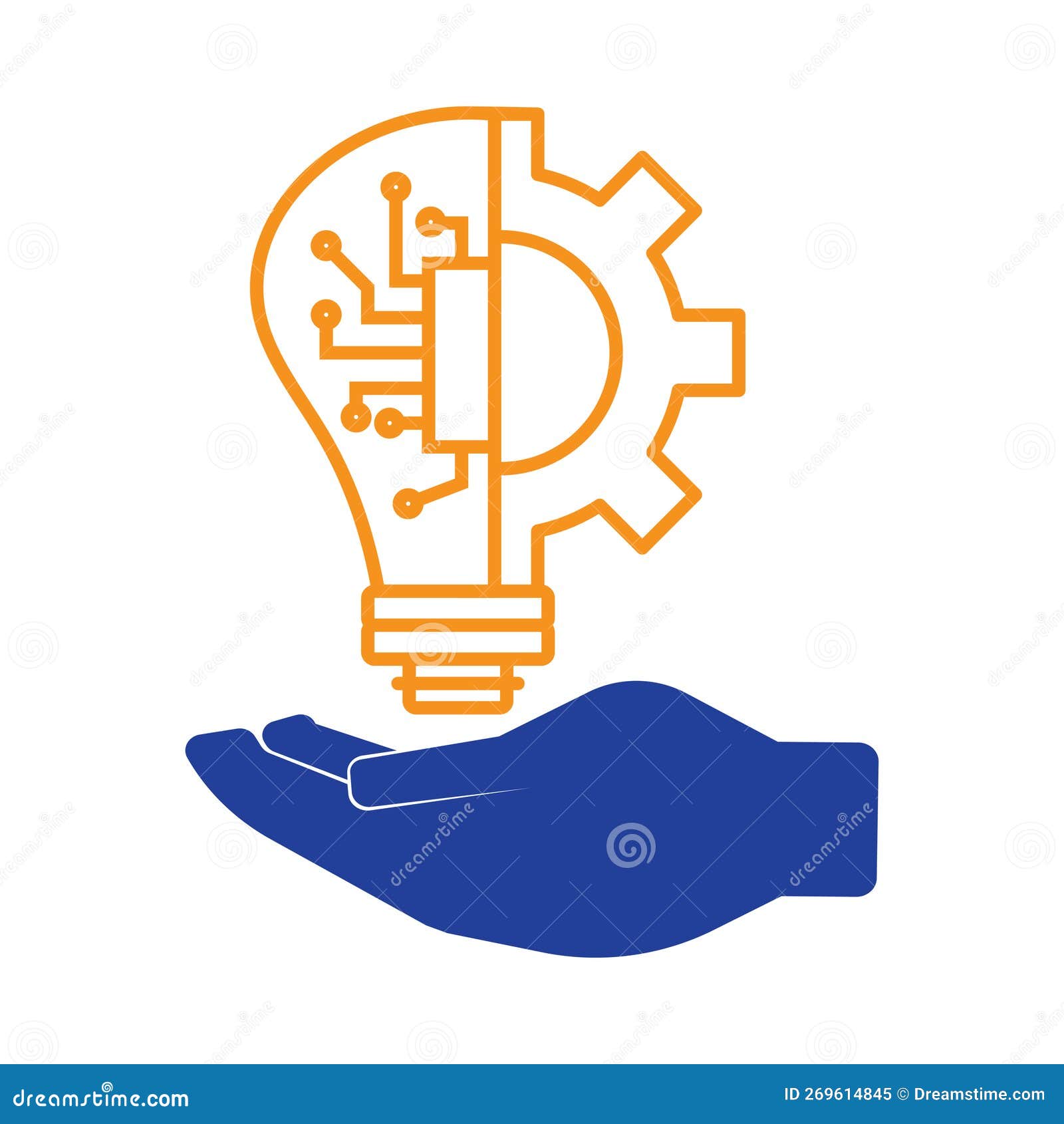 Creative Innovation Technology on Hand Icon Stock Vector - Illustration ...