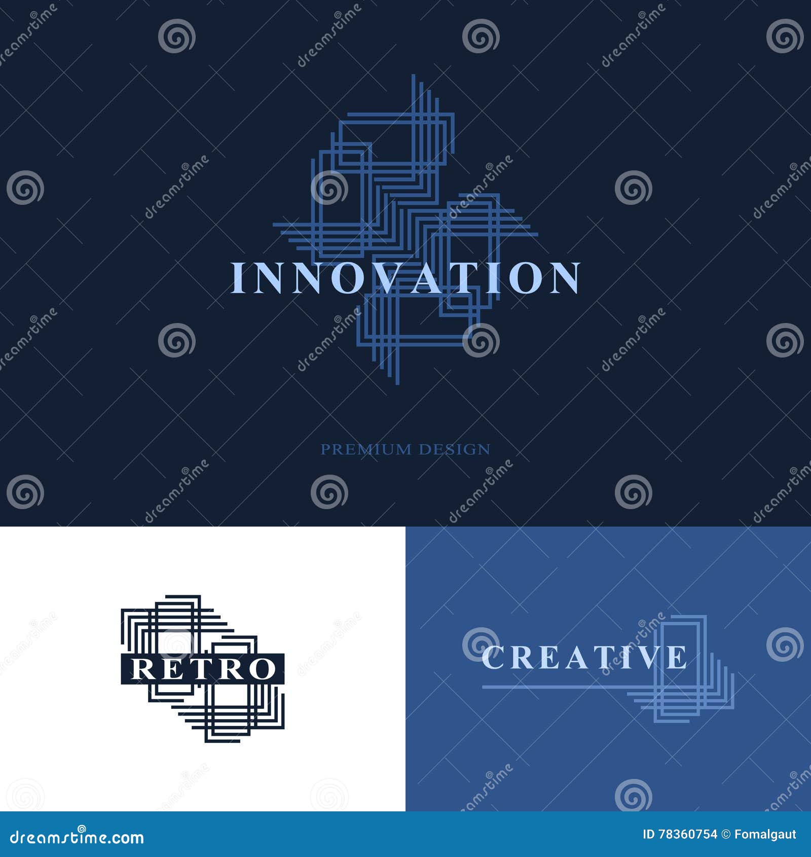 Creative Innovations Logo. Abstract Minimalistic Design. Geometric and ...