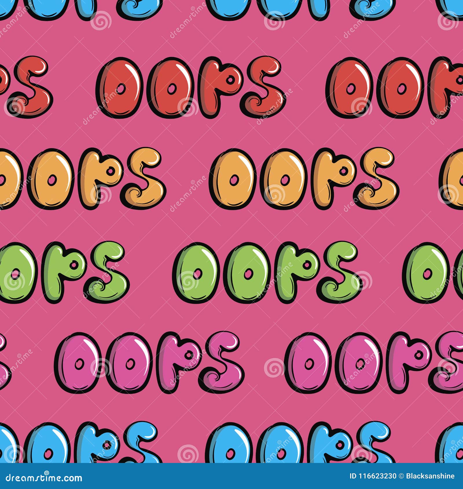Seamless Colorful Oops on Pink Stock Vector - Illustration of ...