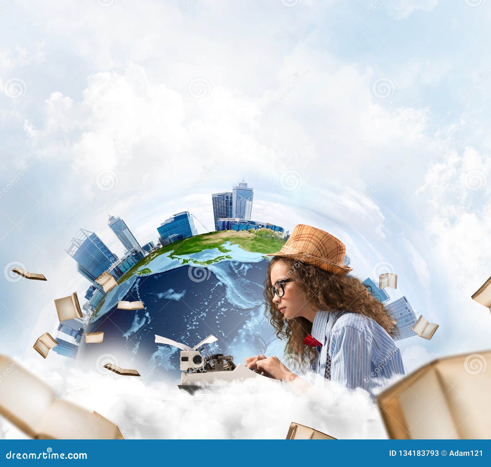 Creative Inspiration of Young Female Writer. Stock Image - Image of ...