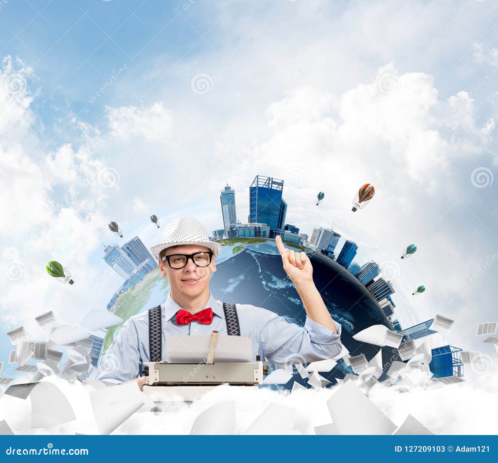 Creative Inspiration of Young Writer. Stock Image - Image of outdoors ...