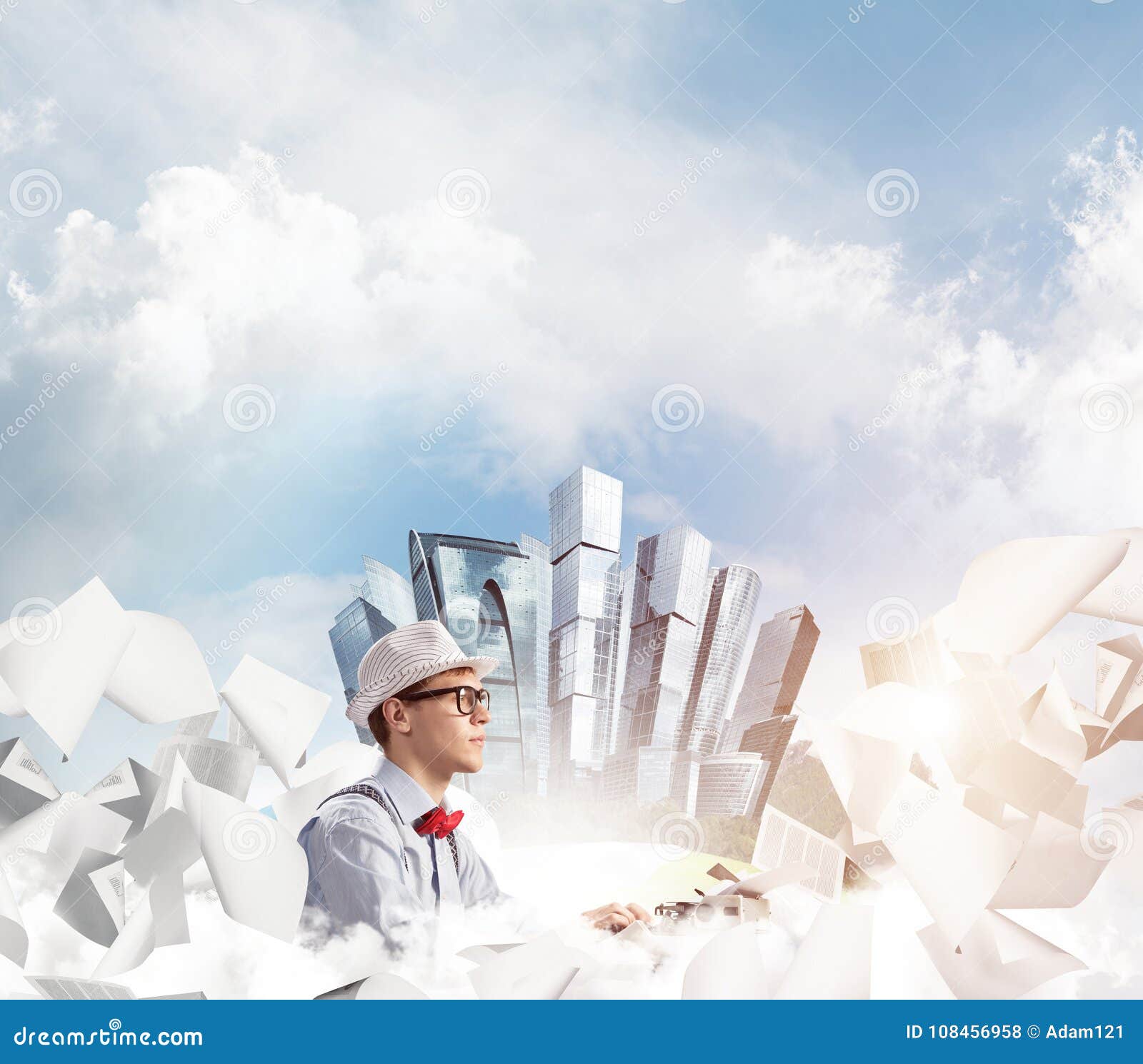 Creative Inspiration of Young Writer. Stock Photo - Image of male ...