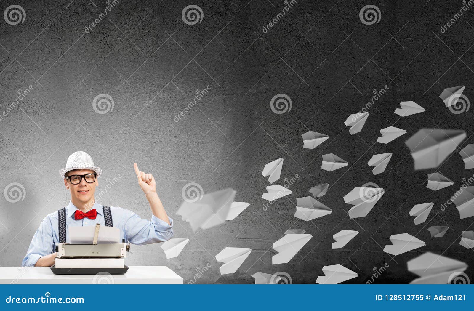 Creative Inspiration of Young Writer. Stock Image - Image of aircraft ...