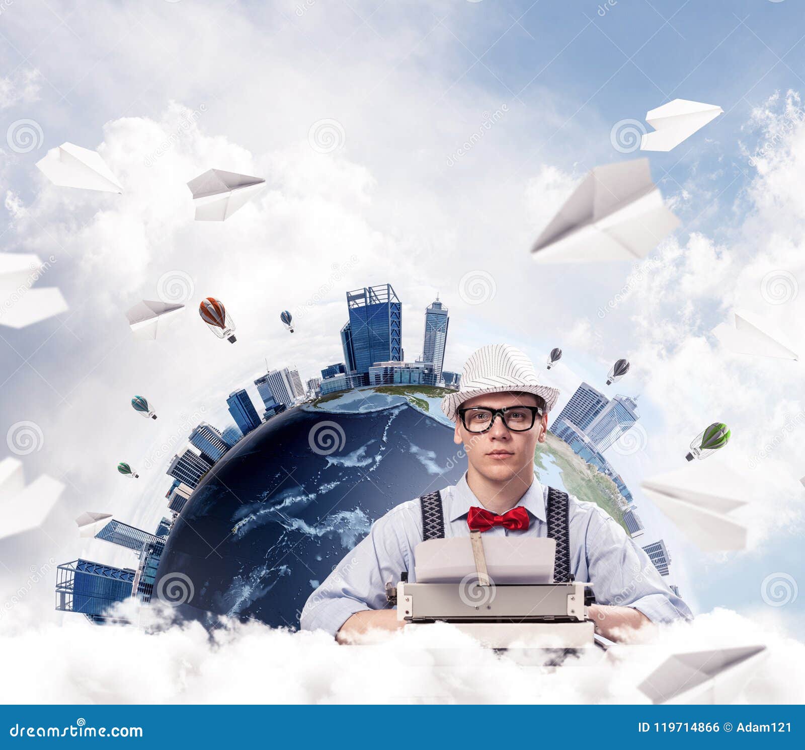 Creative Inspiration of Young Writer. Stock Photo - Image of sitting ...